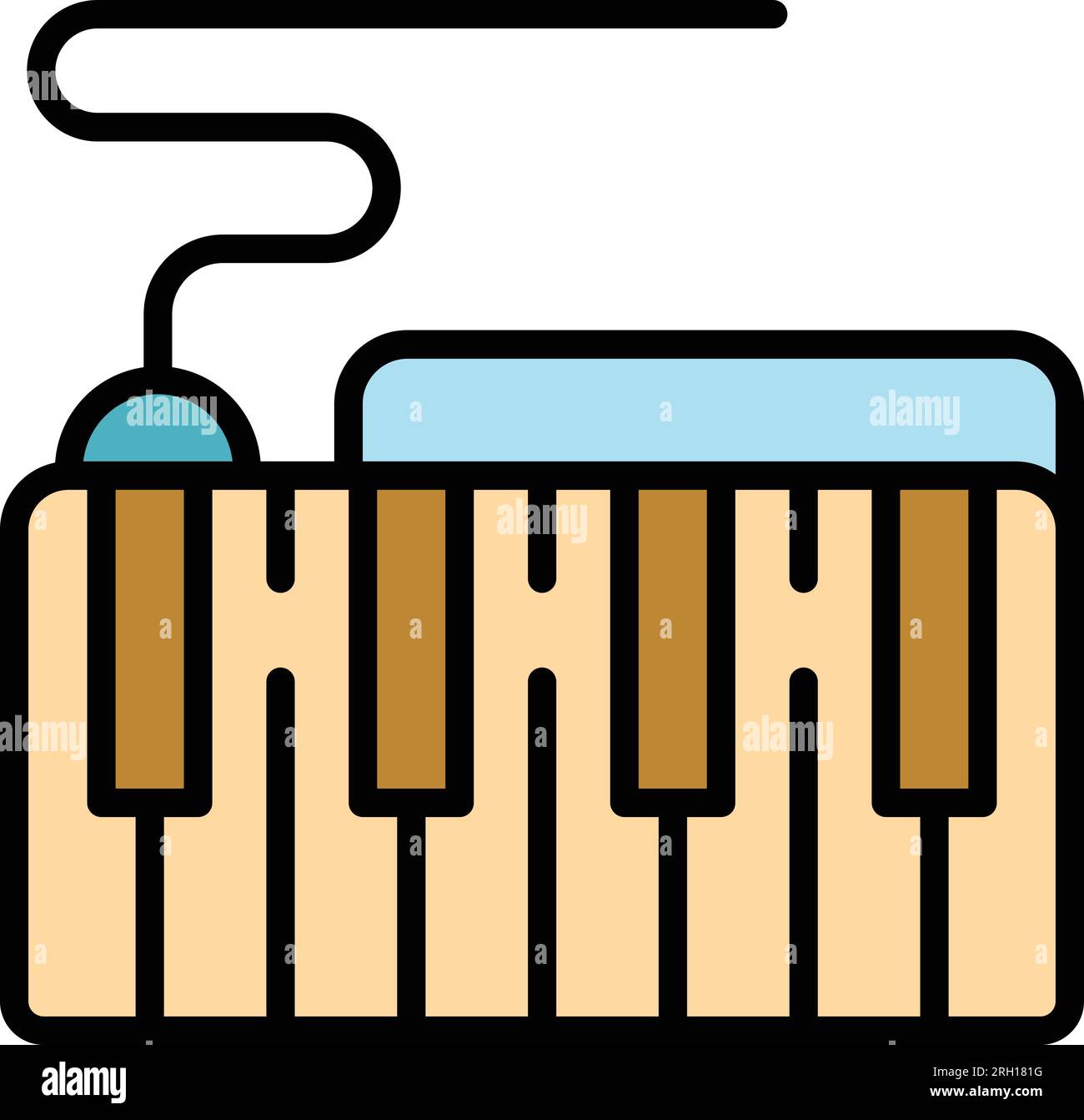 Music synthesizer icon outline vector. Dj piano. Techno audio color ...