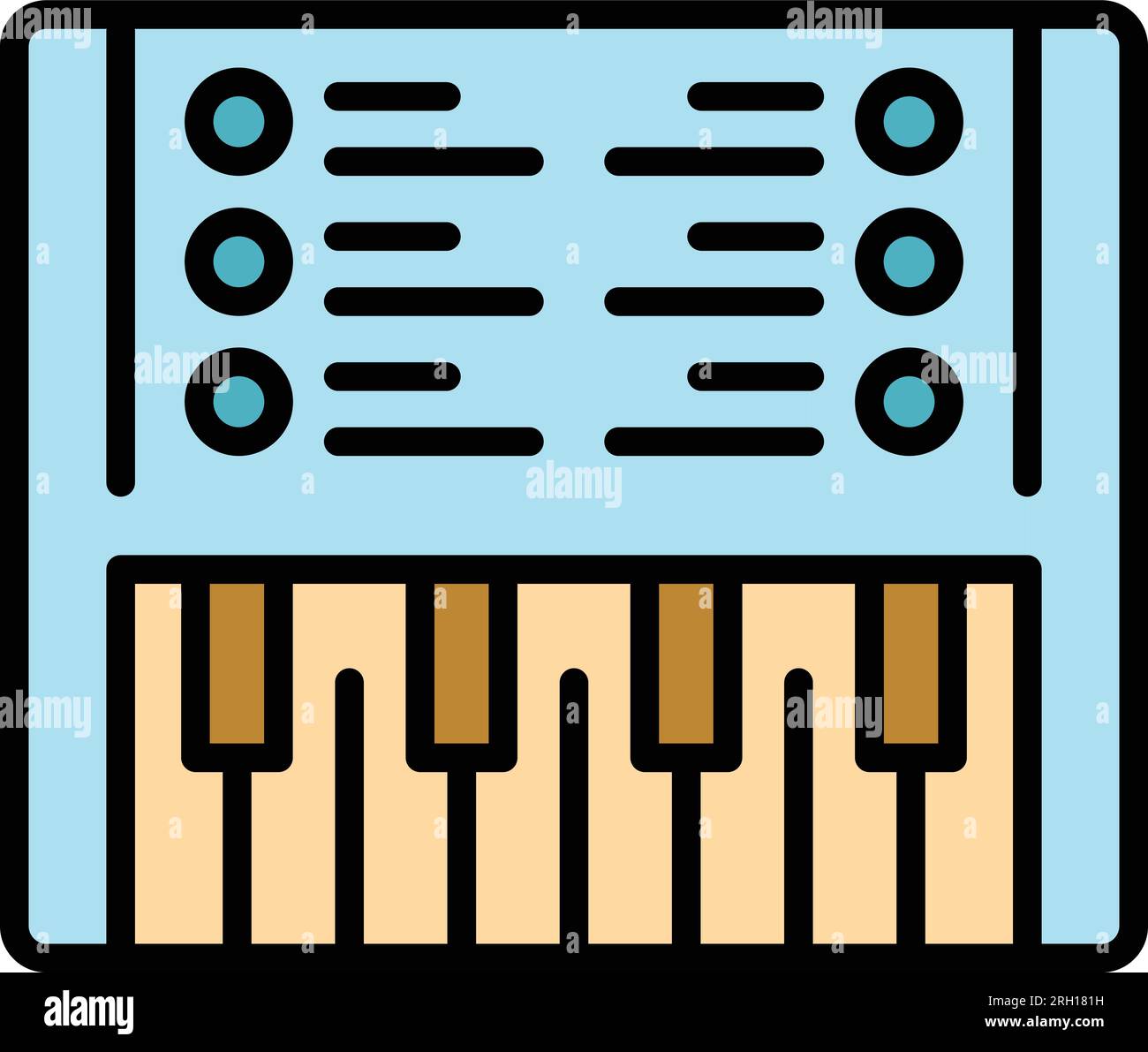 Piano synthesizer icon outline vector. Electronic instrument. Music ...
