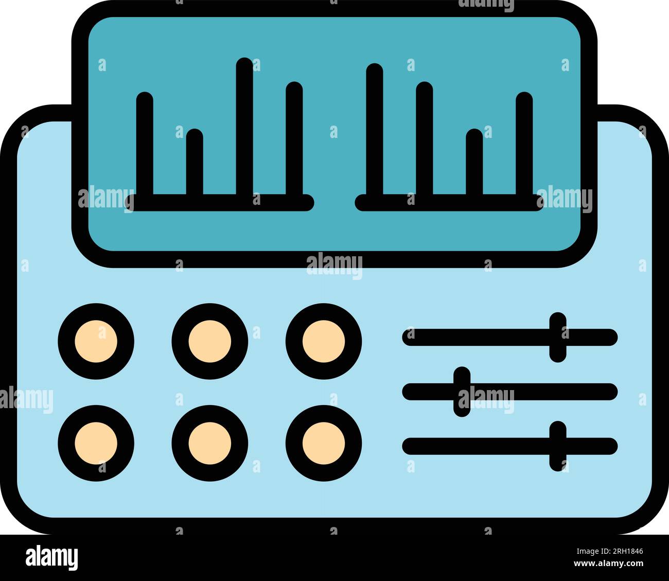 Synthesizer instrument icon outline vector. Dj piano. Audio sampler color flat Stock Vector ...