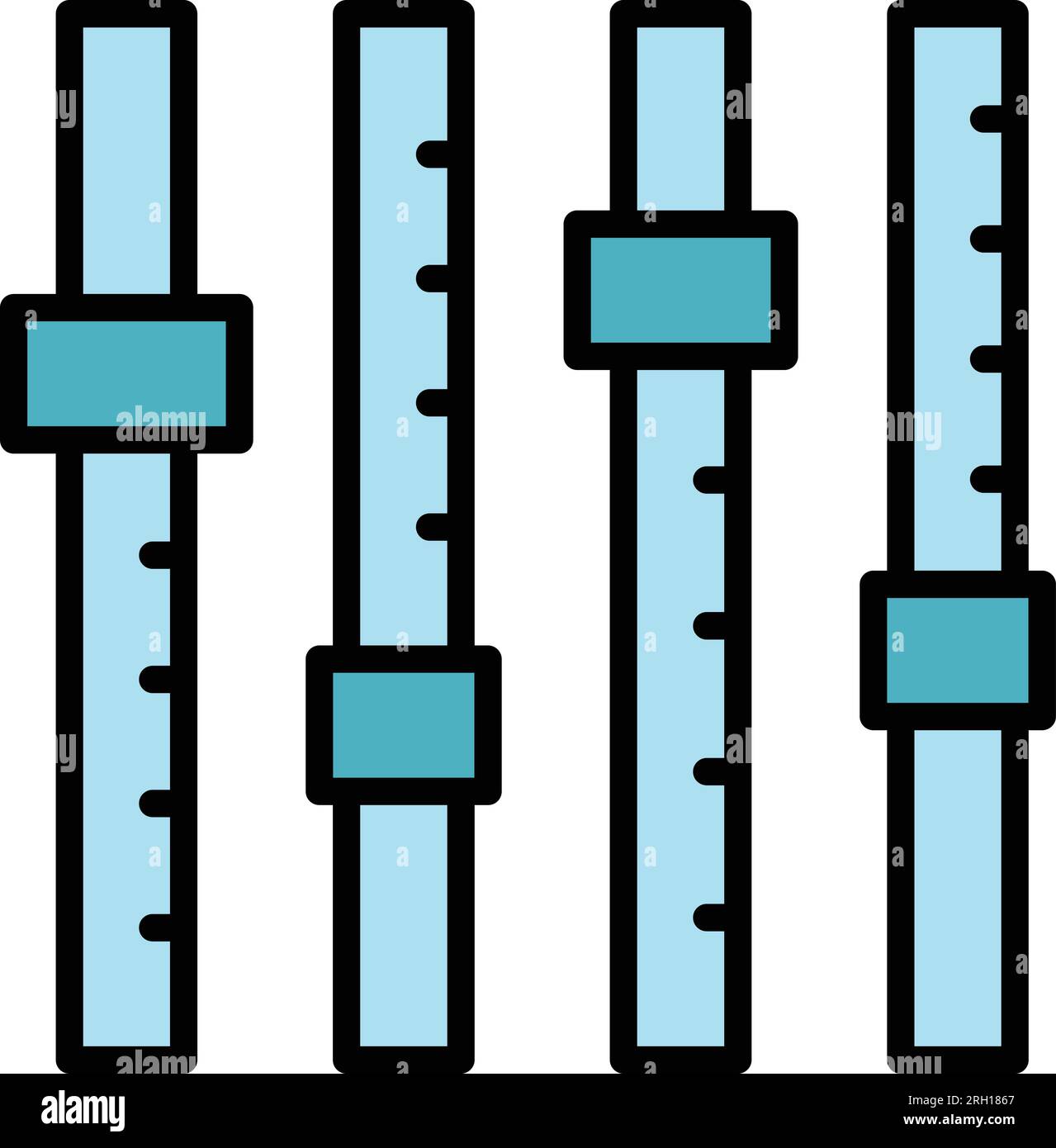 Equalizer buttons icon outline vector. Dj music. Audio instrument color ...