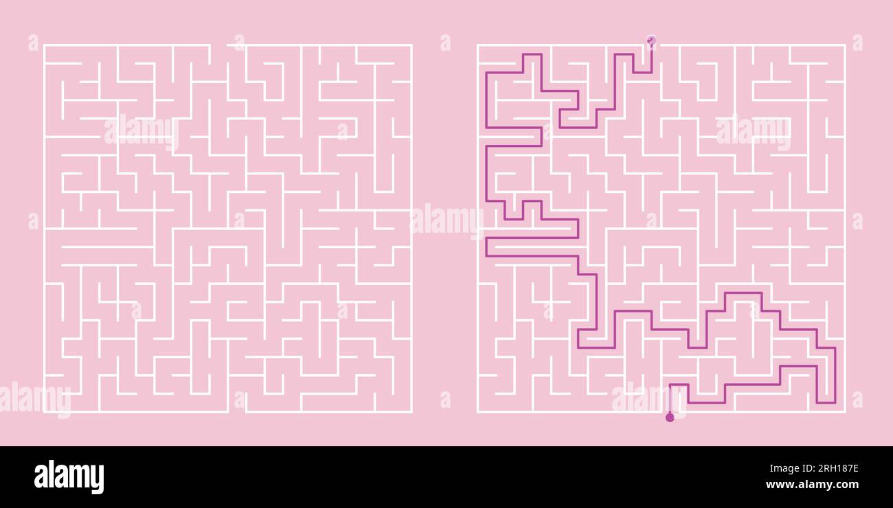 Education logic game labyrinth for kids. Find right way. Isolated ...