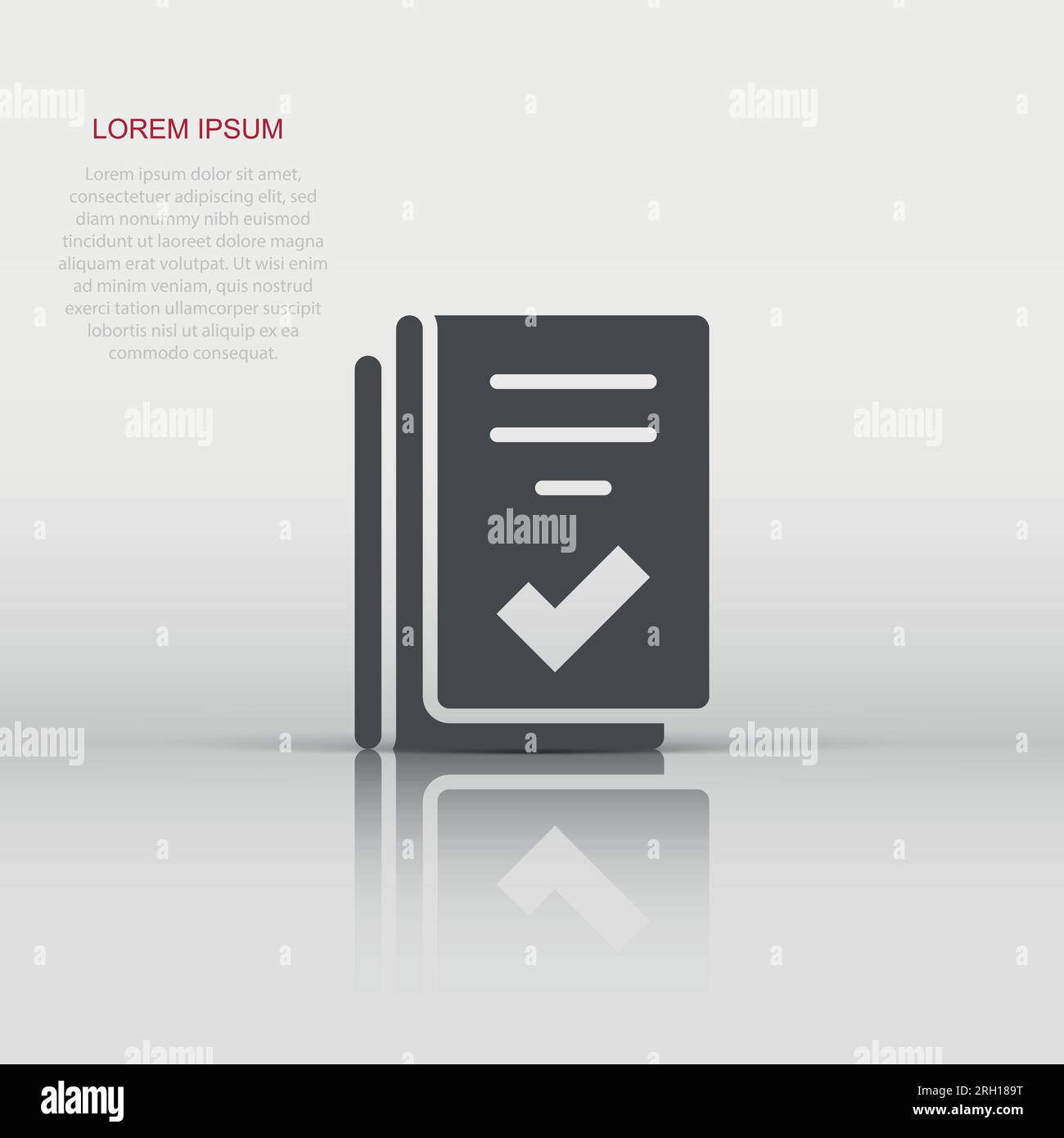 Document checklist icon in flat style. Report vector illustration on ...