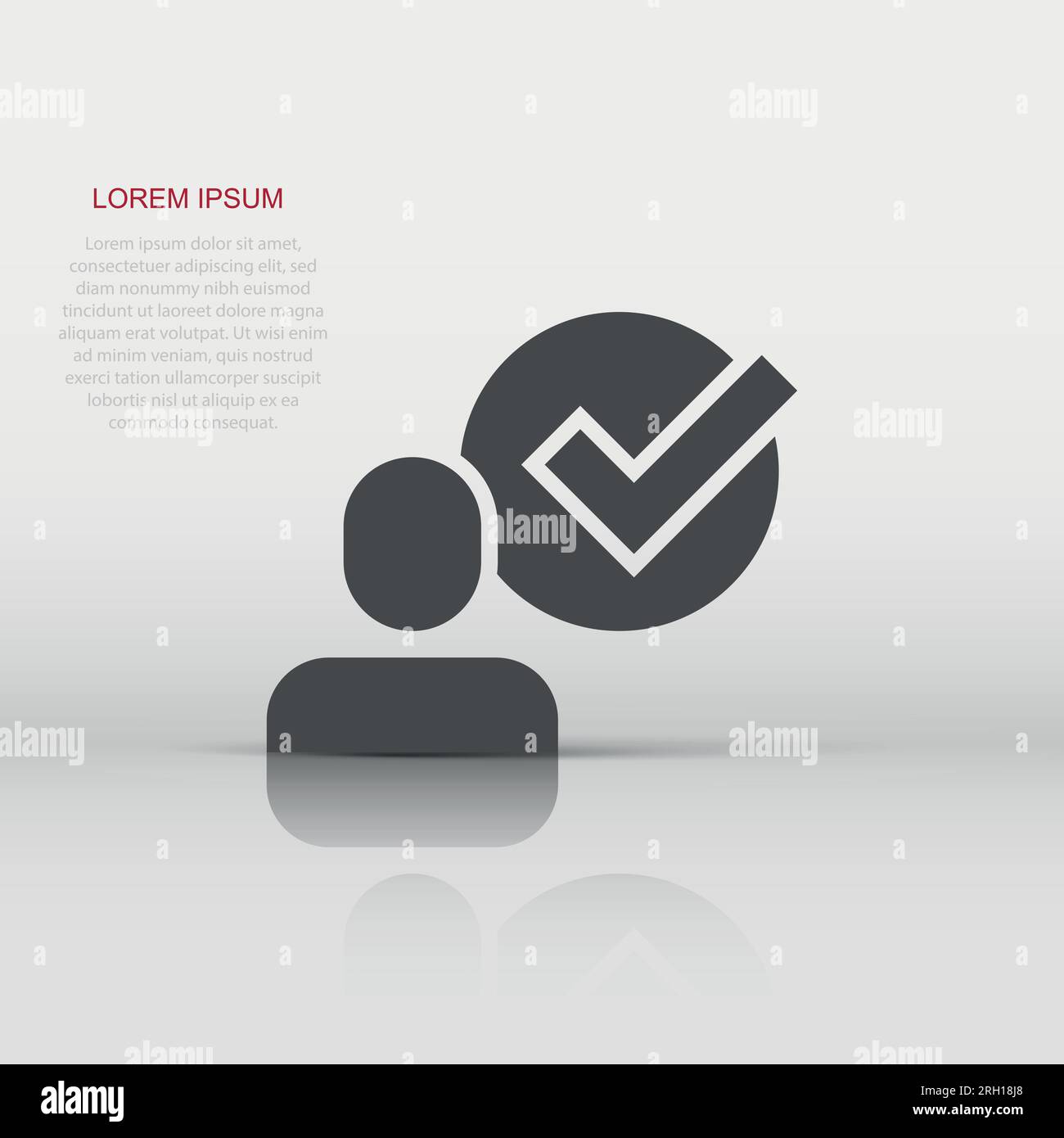 Organization management icon in flat style. People with check mark ...