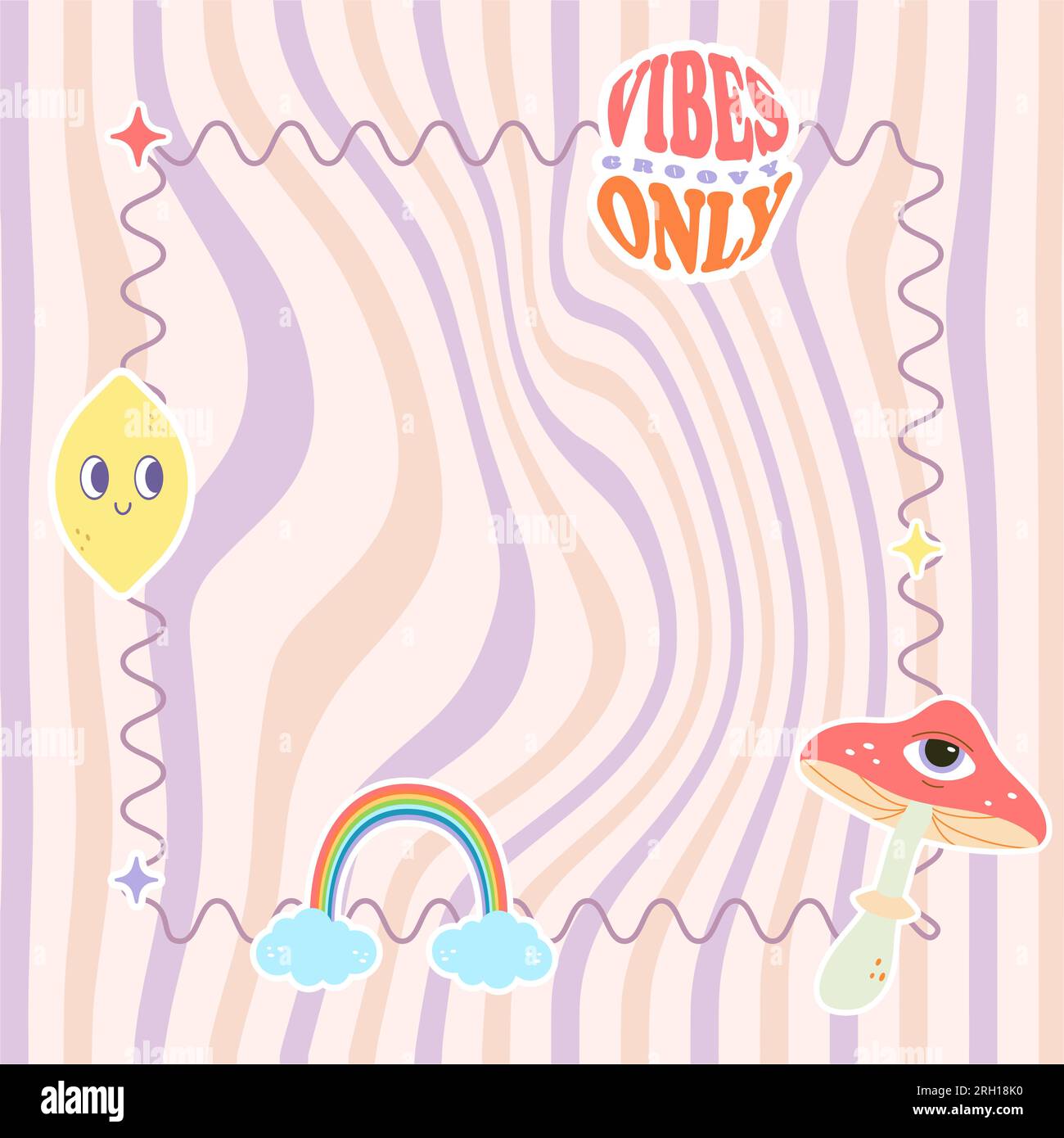 Groovy frame with background for text. Vector illustration Stock Vector ...