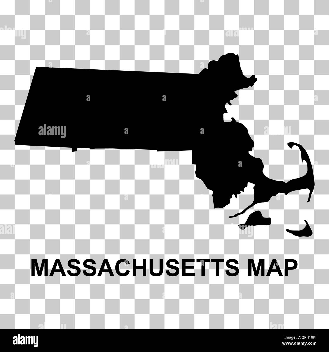 Massachusetts map shape, united states of america. Flat concept icon ...