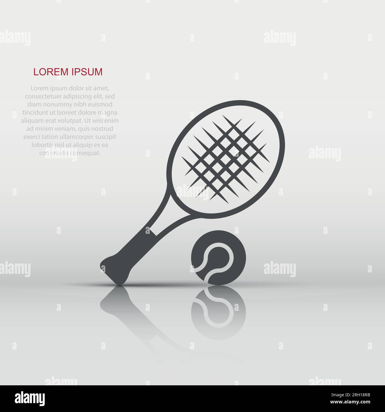 Tennis racket icon in flat style. Gaming racquet vector illustration on ...