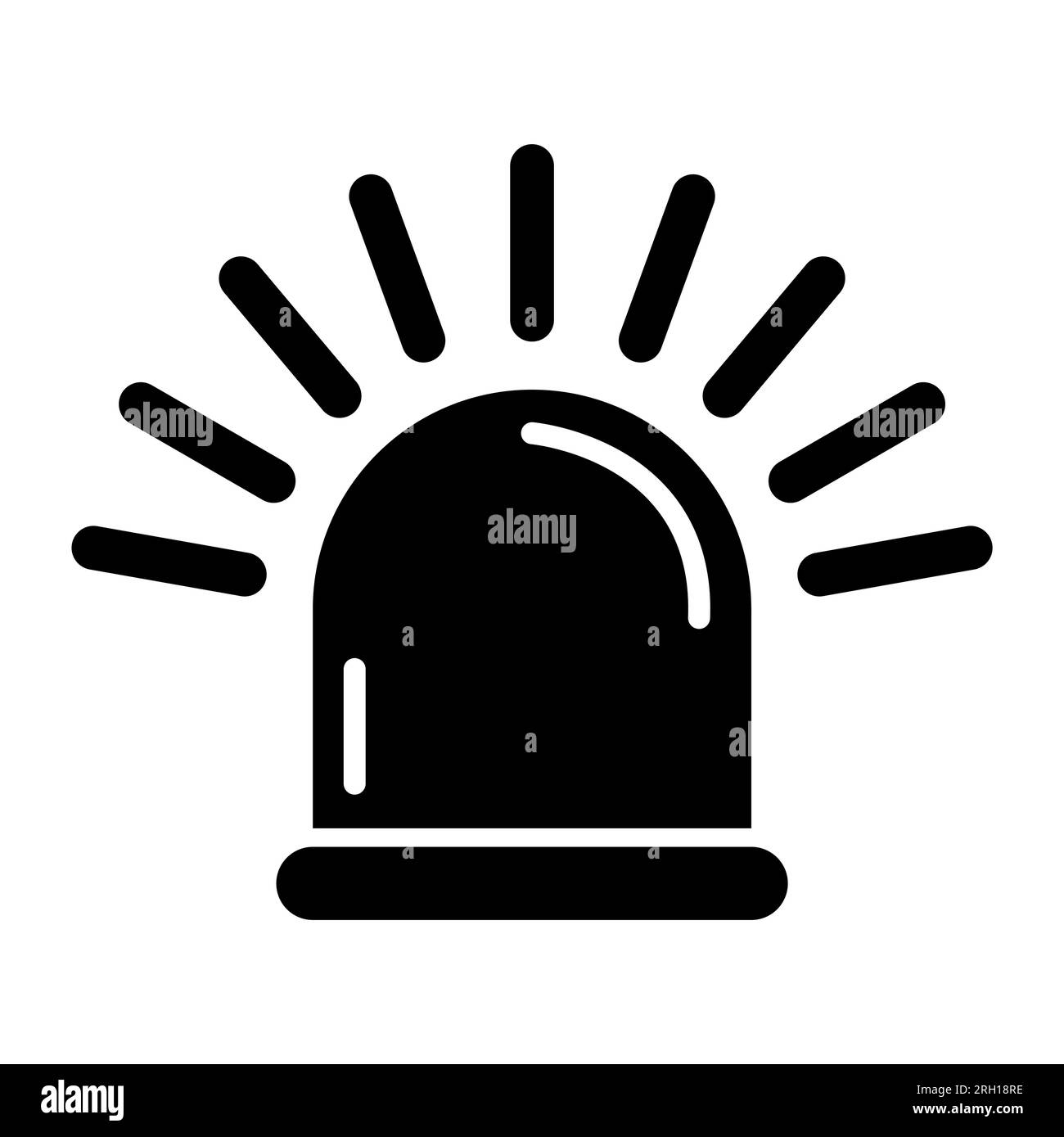 Siren fire alarm sign, signal danger light symbol, ambulance police ...