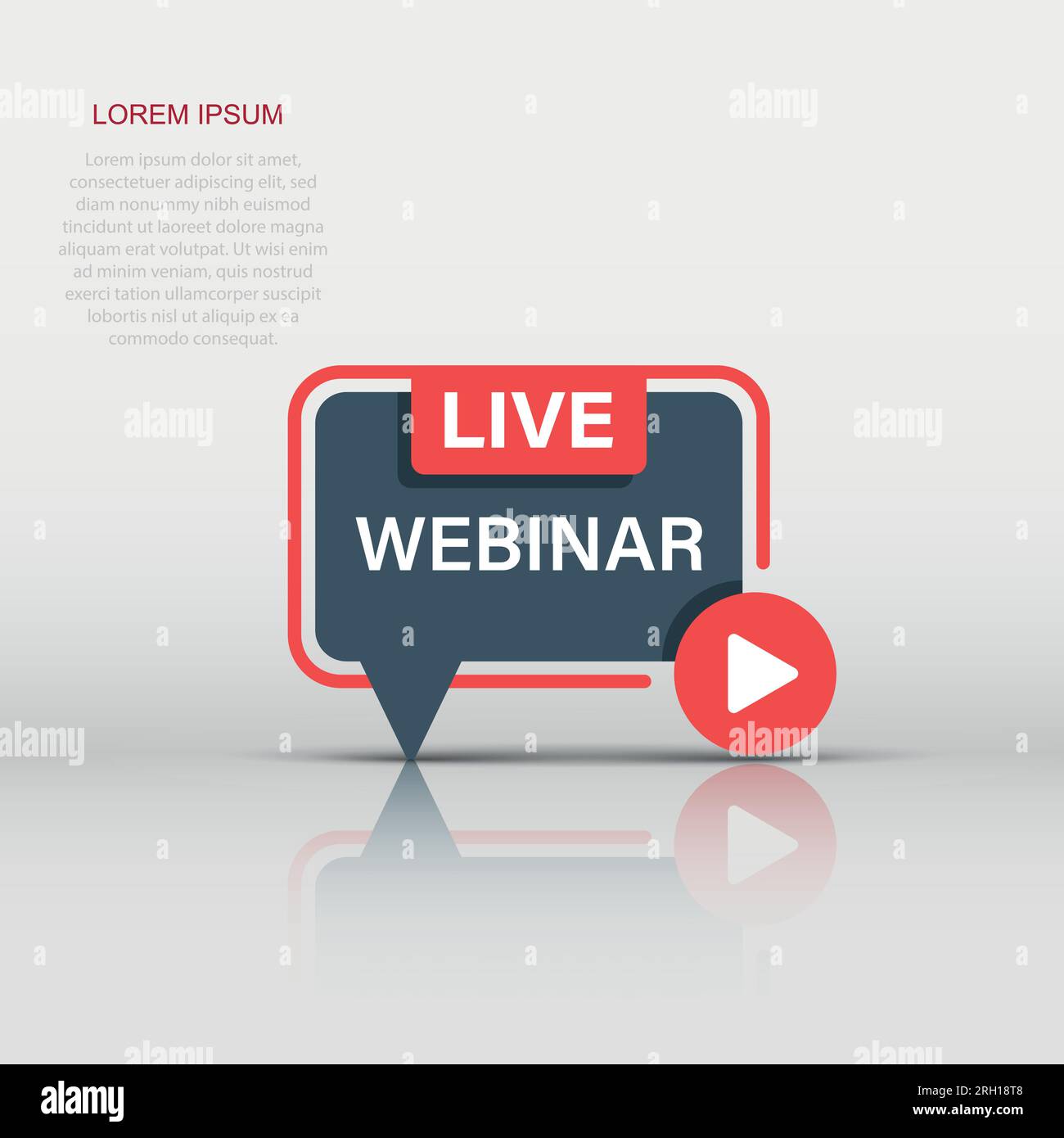 Live webinar icon in flat style. Online training vector illustration on ...
