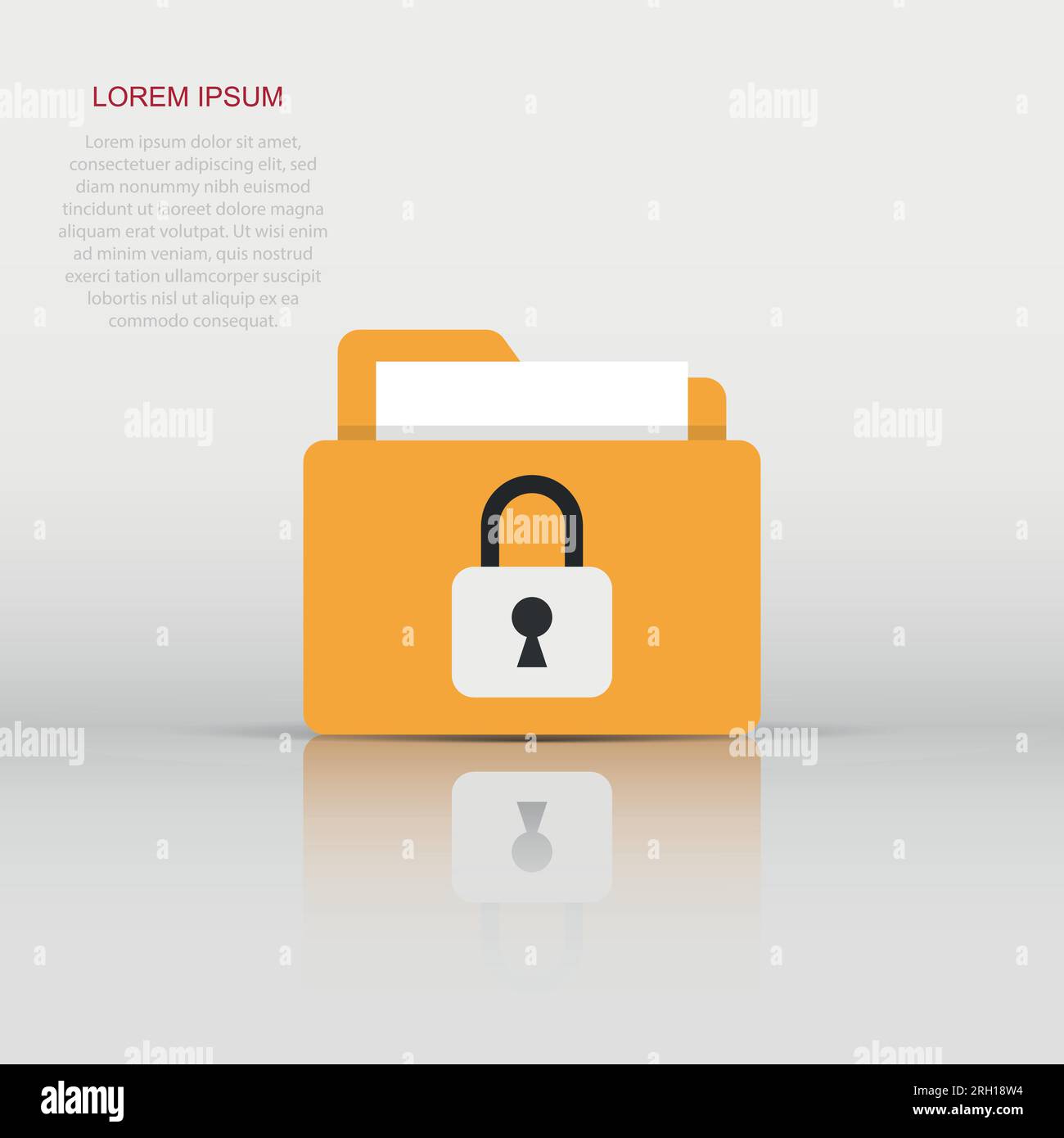 Files folder permission icon in flat style. Document access vector ...