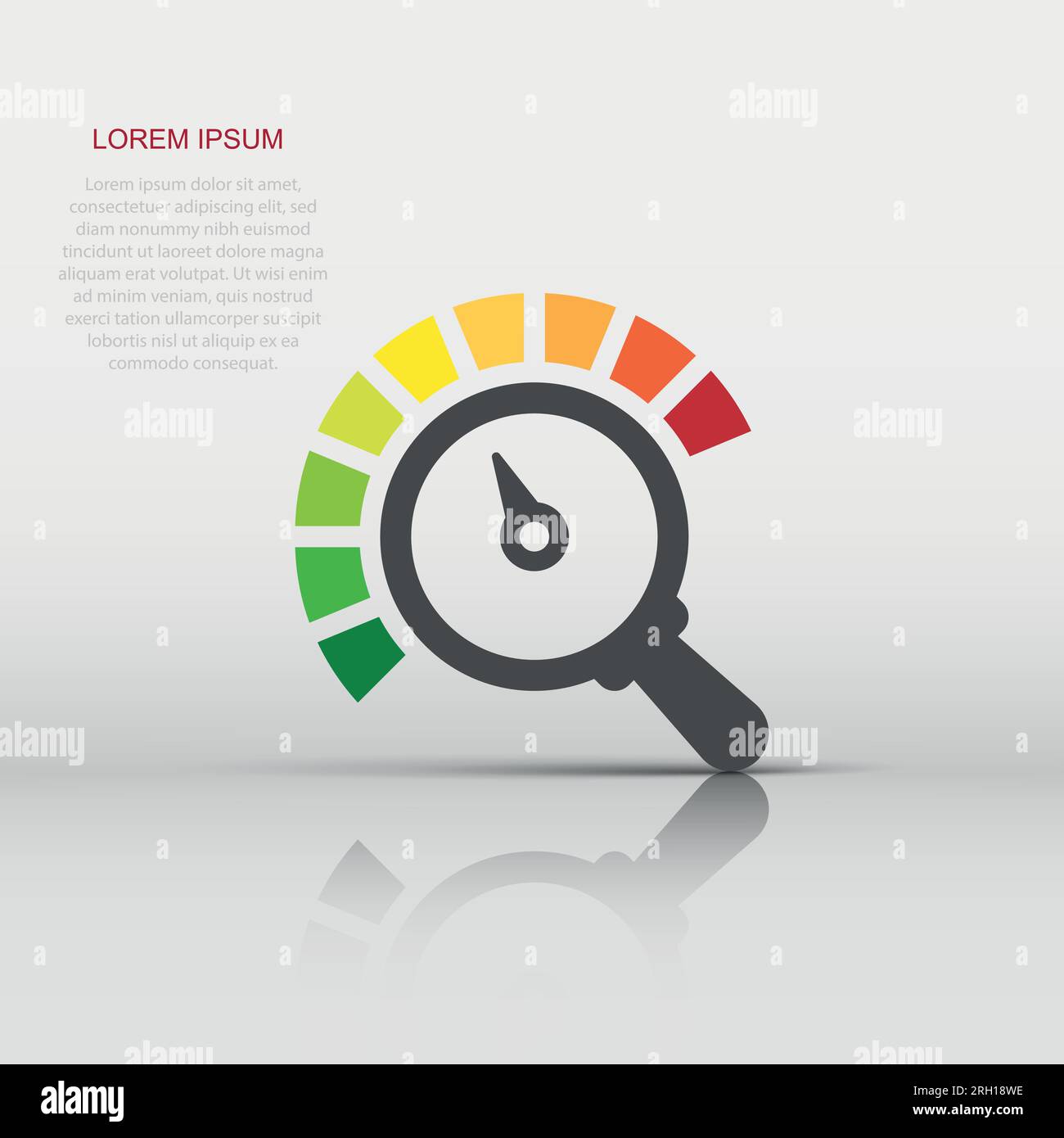 Risk meter icon in flat style. Rating indicator vector illustration on white isolated background ...