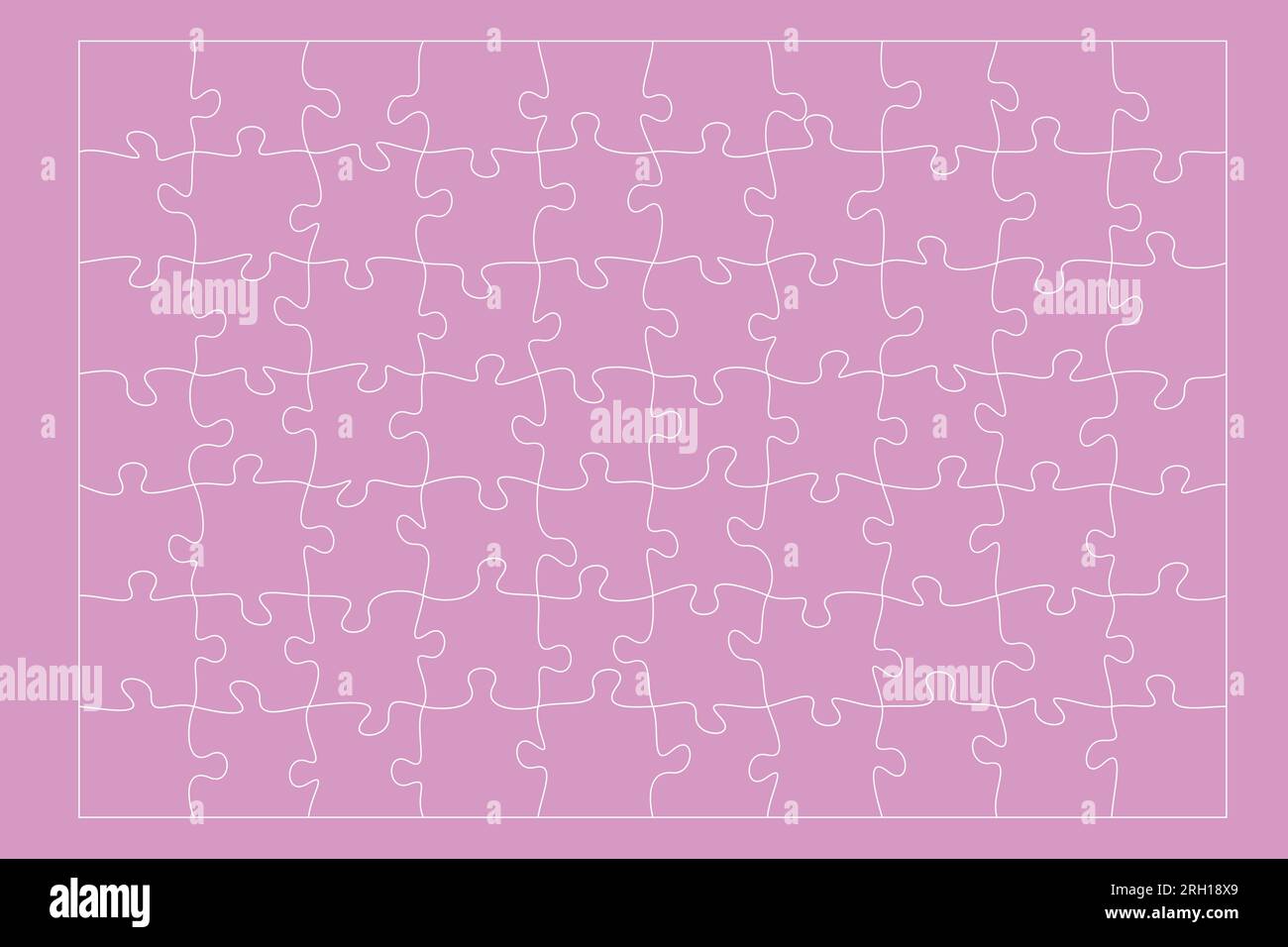 Set of puzzle pieces isolated on pink background.Vector illustration ...