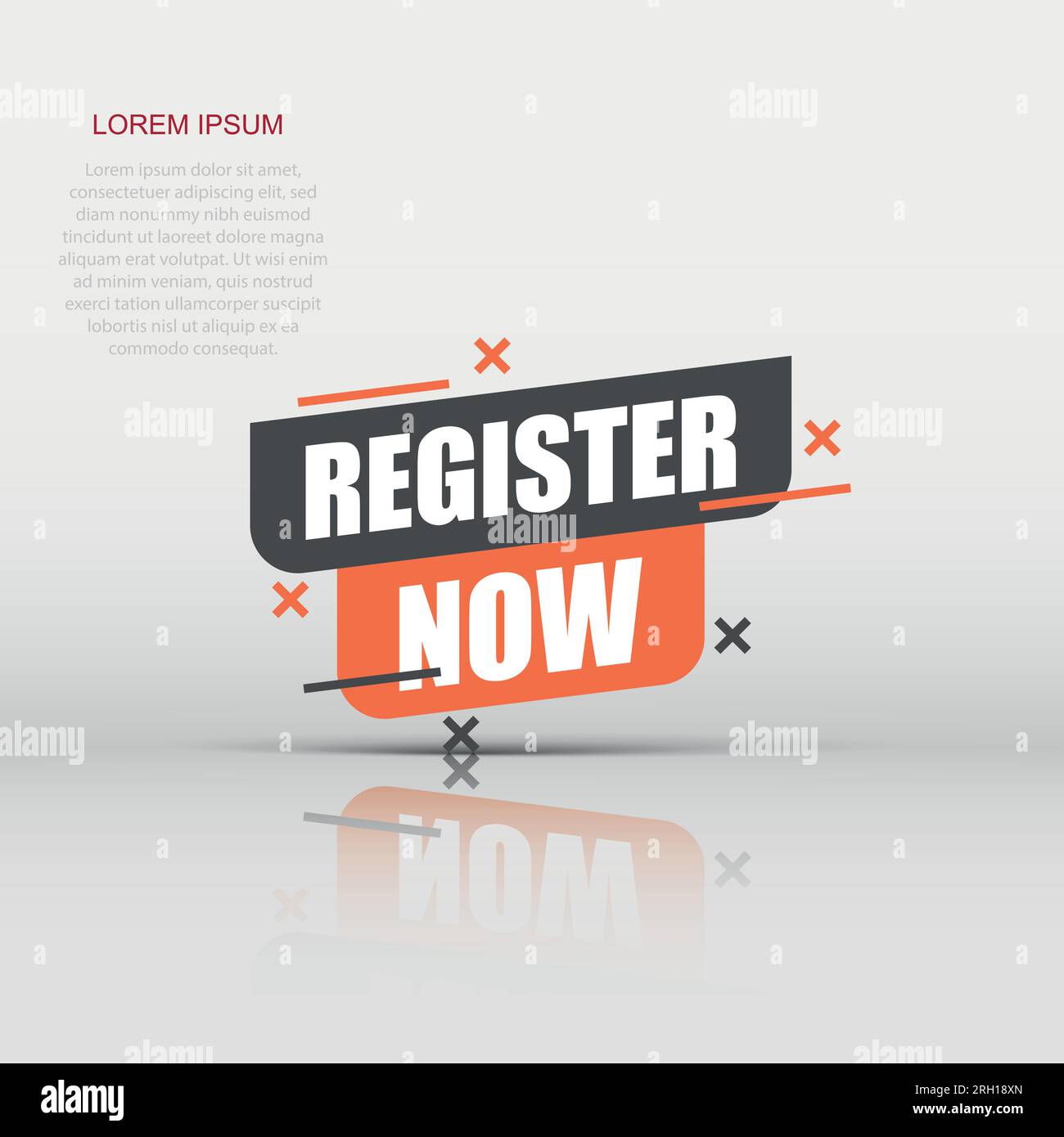 Register now icon in flat style. Registration vector illustration on ...