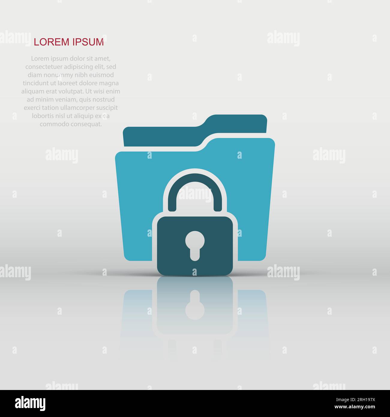 Files folder permission icon in flat style. Document access vector illustration on isolated ...