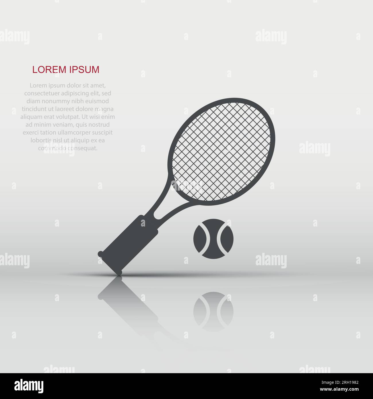 Tennis racket icon in flat style. Gaming racquet vector illustration on ...