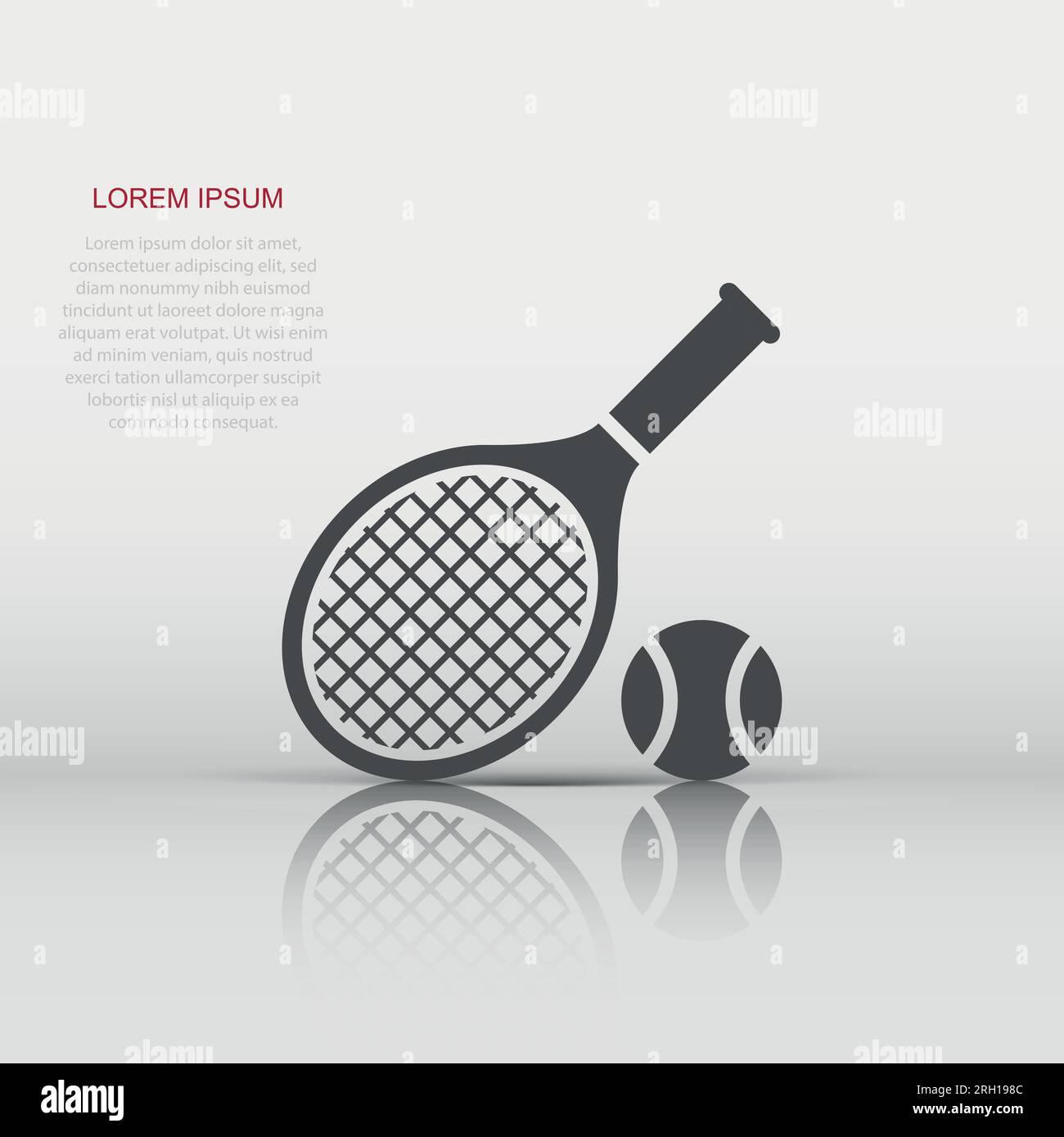 Tennis racket icon in flat style. Gaming racquet vector illustration on ...