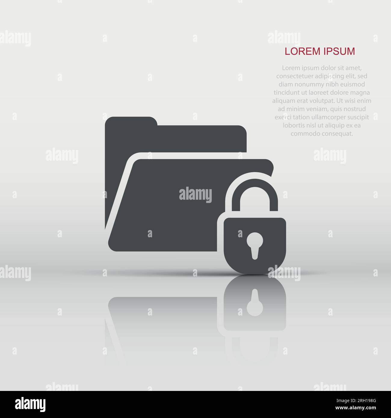 Files folder permission icon in flat style. Document access vector illustration on isolated ...
