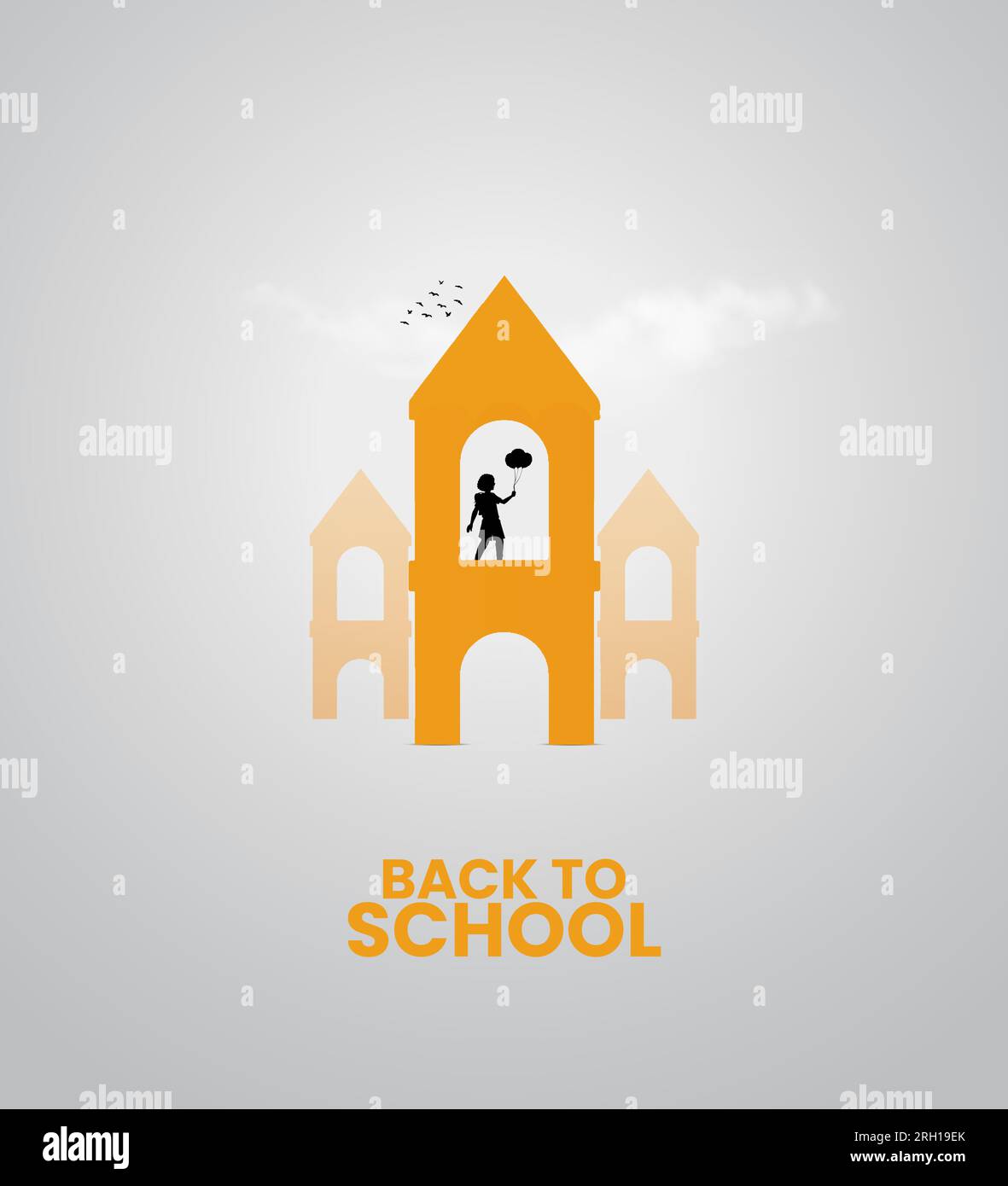 Back To School, Concept of education. 3D Illustration Stock Vector ...