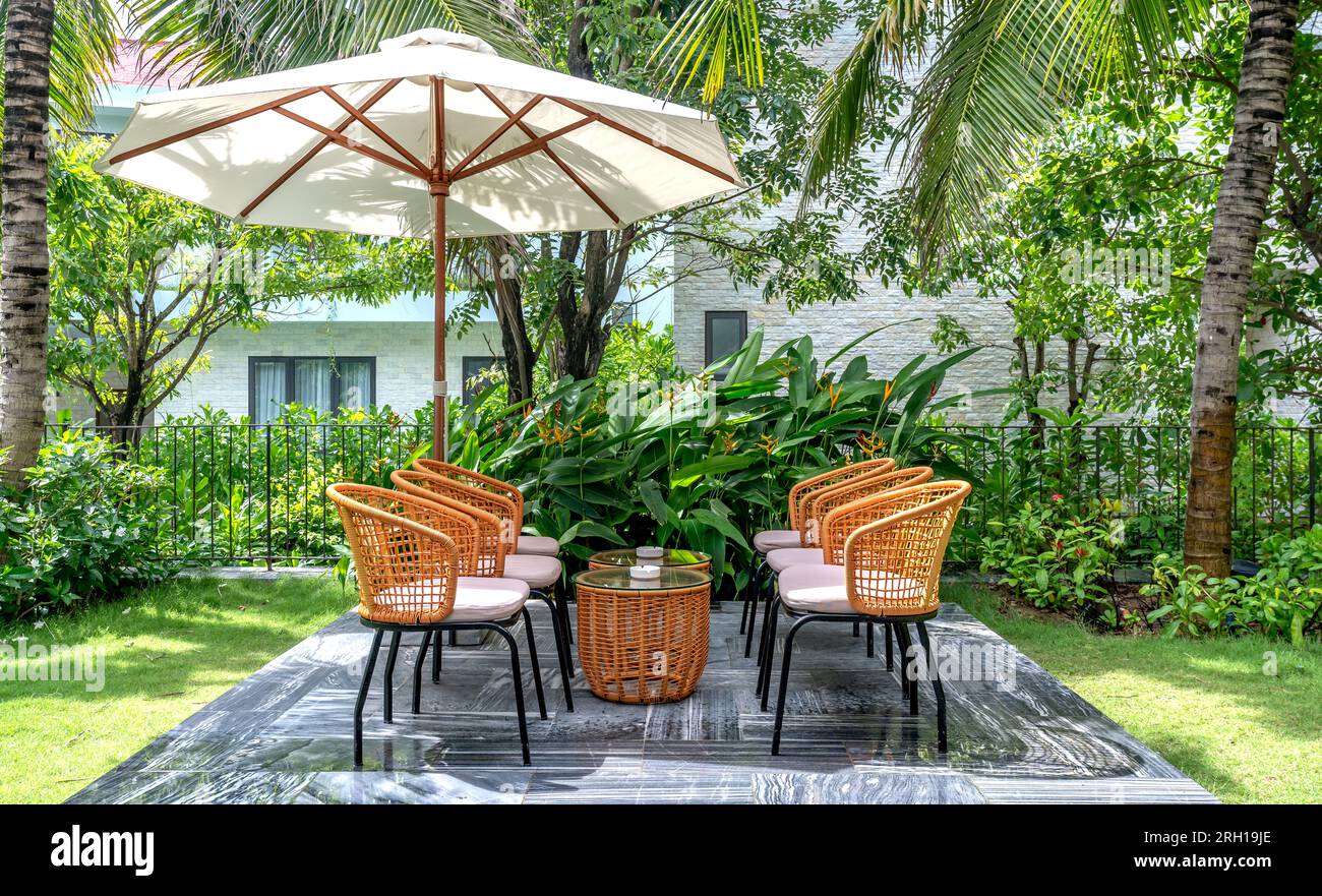 Bamboo tables hi-res stock photography and images - Alamy