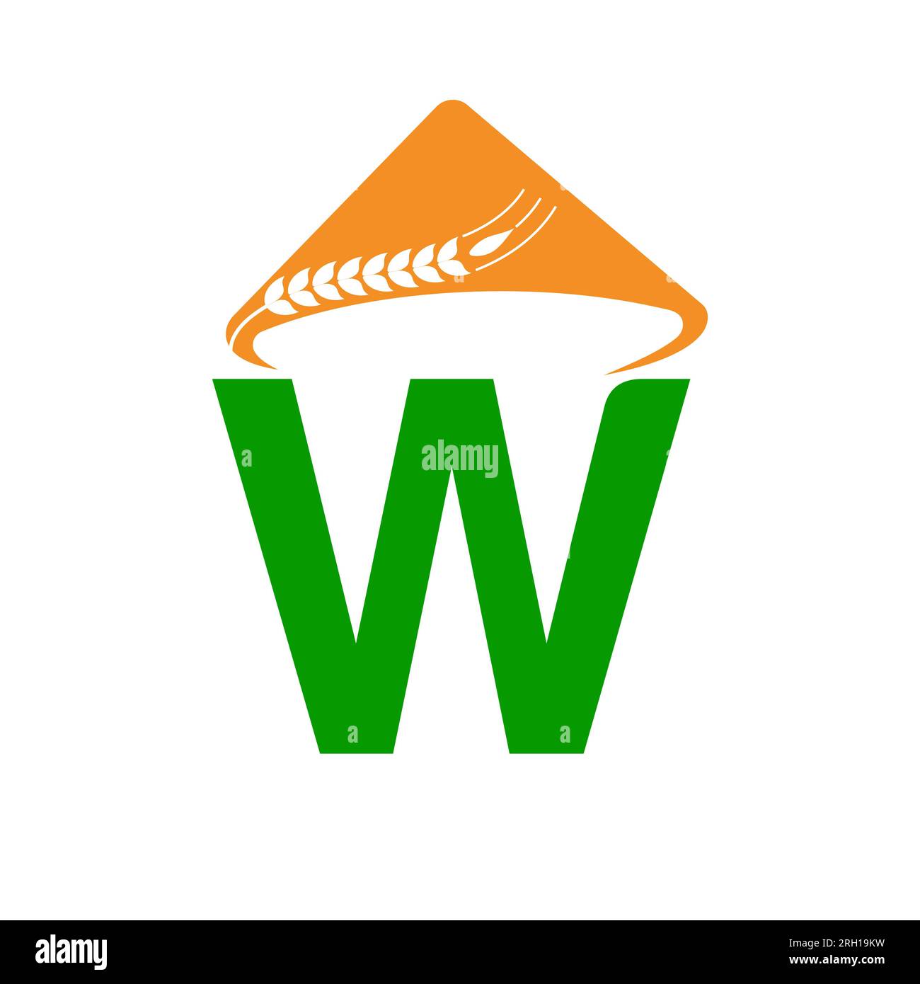 Letter W Agriculture Logo On Concept With Farmer Hat Icon. Farming ...