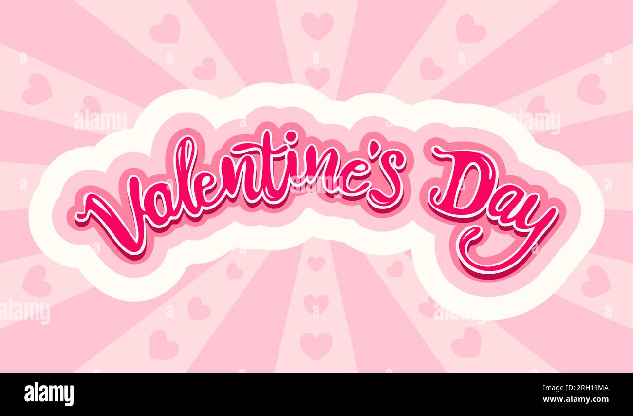 Vector emblem for Valentine's day. Logo for Valentine's day with hand ...