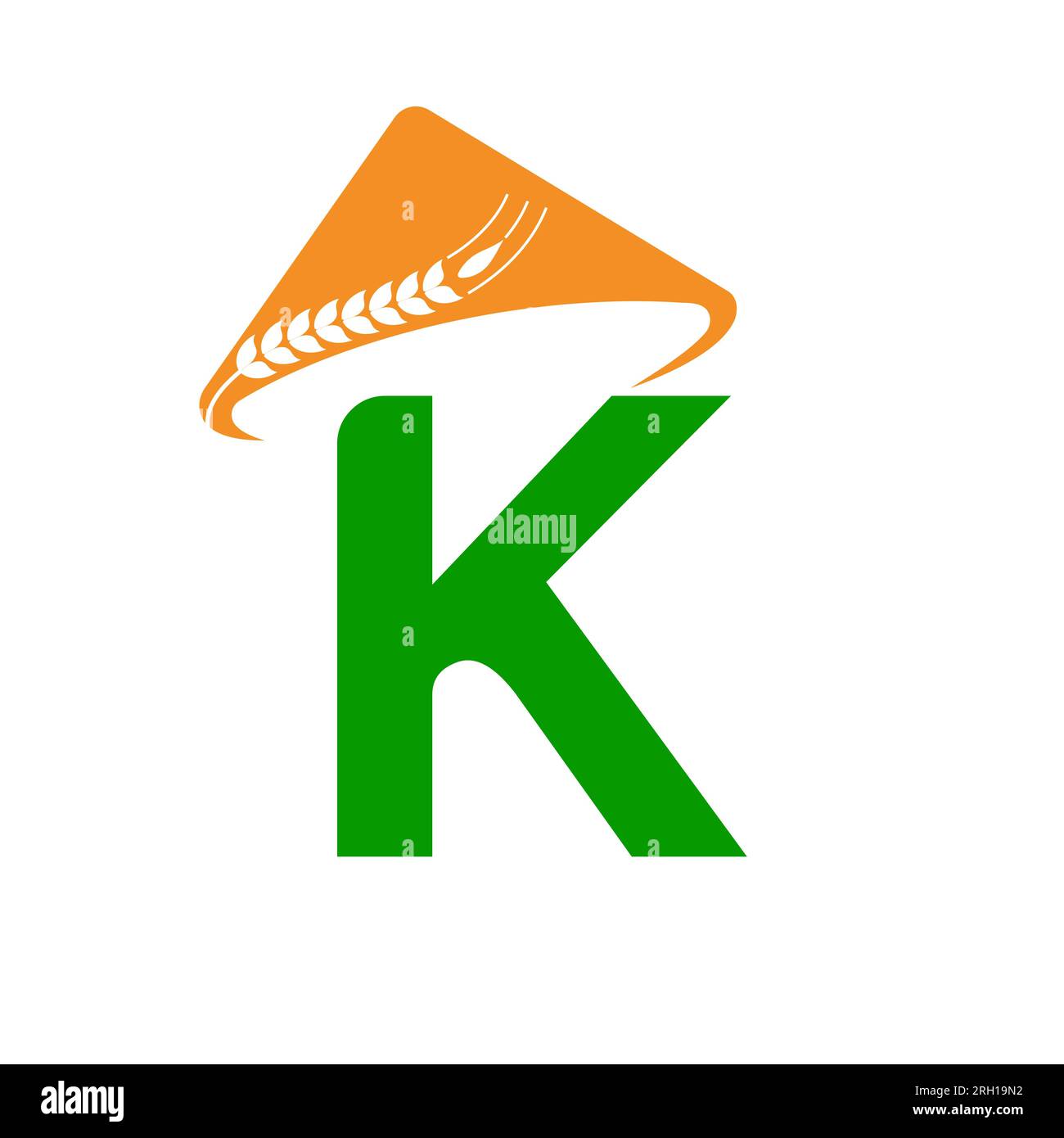 Letter K Agriculture Logo On Concept With Farmer Hat Icon. Farming ...