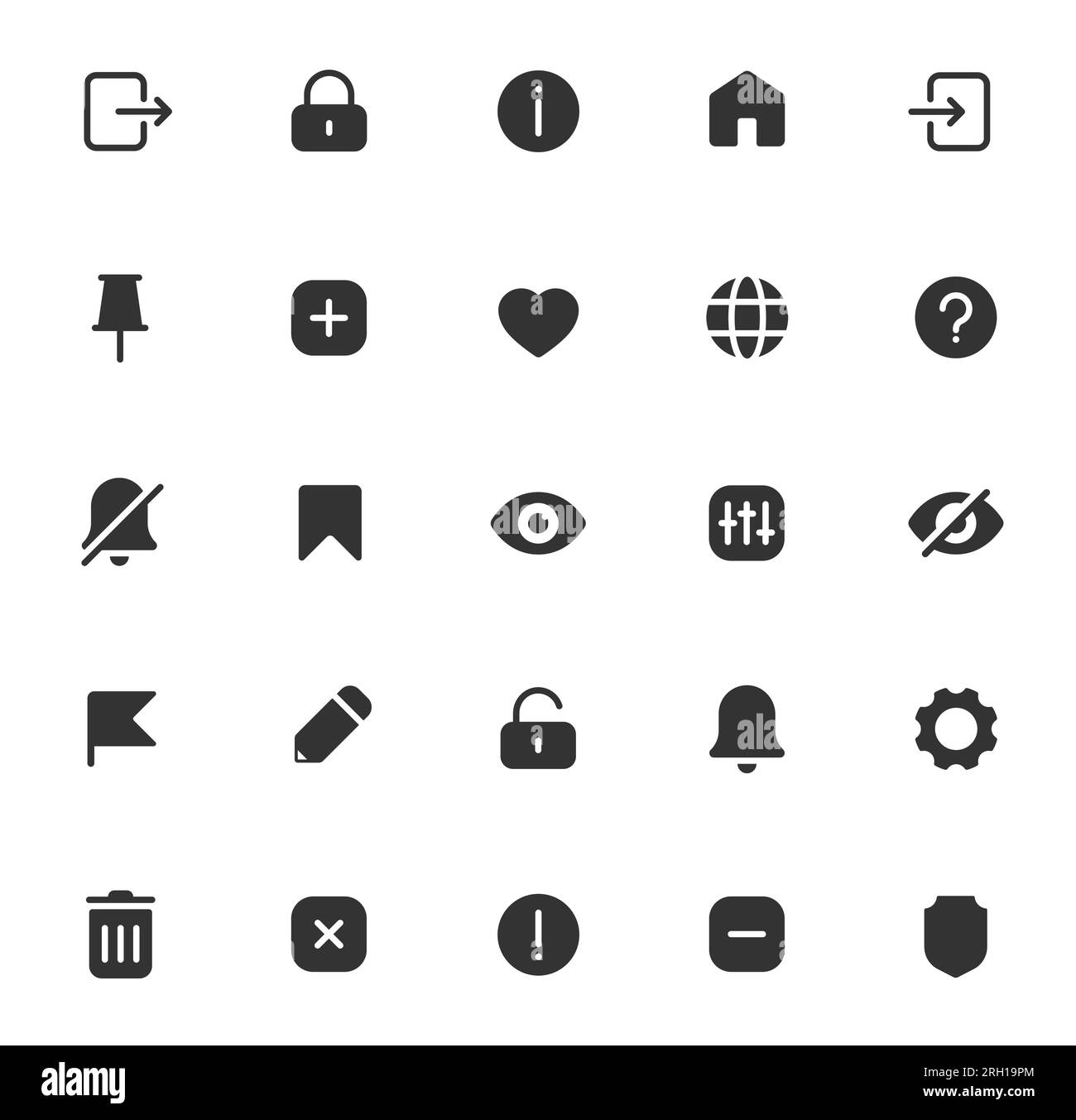 user interface web icons isolated Stock Vector Image & Art - Alamy