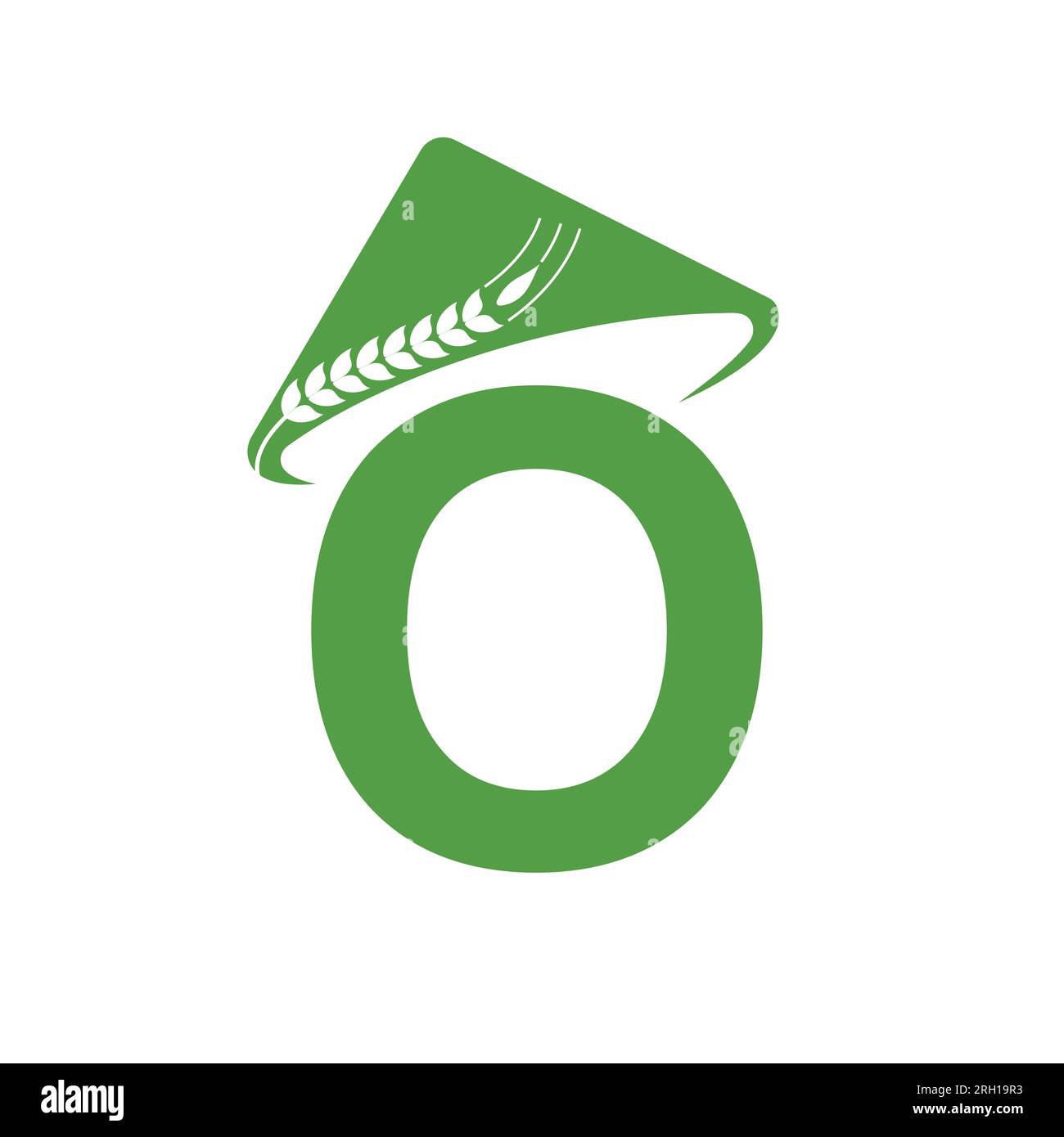 Letter O Agriculture Logo On Concept With Farmer Hat Icon. Farming ...