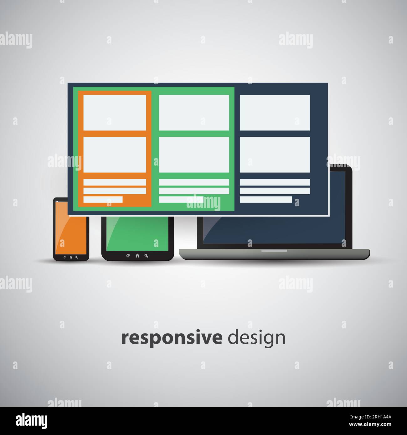 Responsive Web Design Concept - Same Website, Different Sizes Stock Vector Image & Art - Alamy