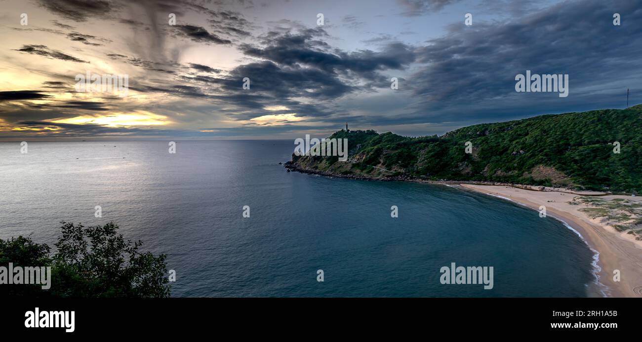 Mui Dien Lighthouse in the morning at Phu Yen province, Viet Nam Stock ...