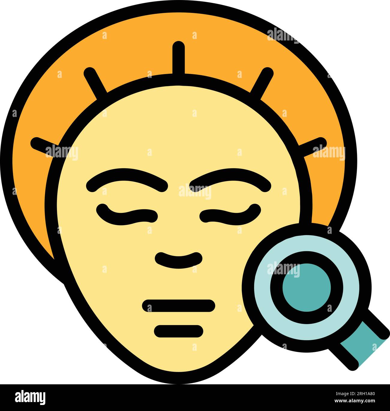 Woman face care icon outline vector. Facial treatment. Skin cream color ...