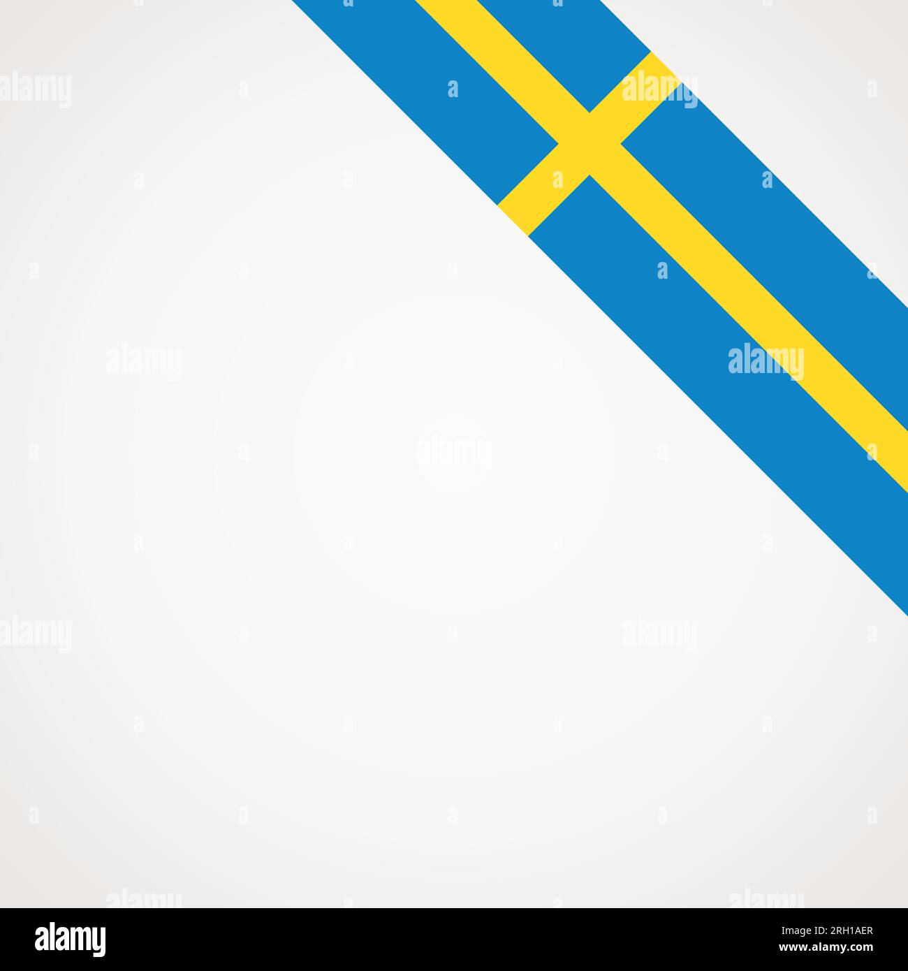 Corner slanted ribbon flag of Sweden for a top right aera of a page ...