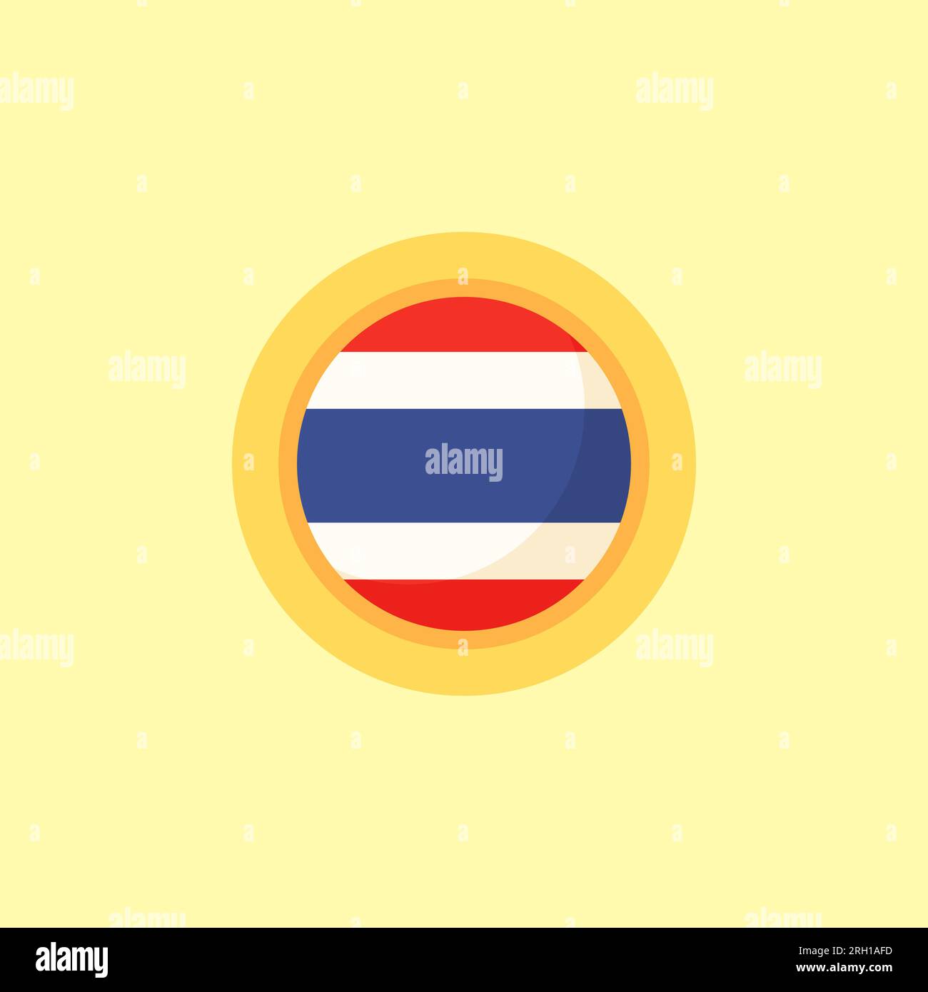 Flag of Thailand with round frame. Flat design style Stock Vector Image ...