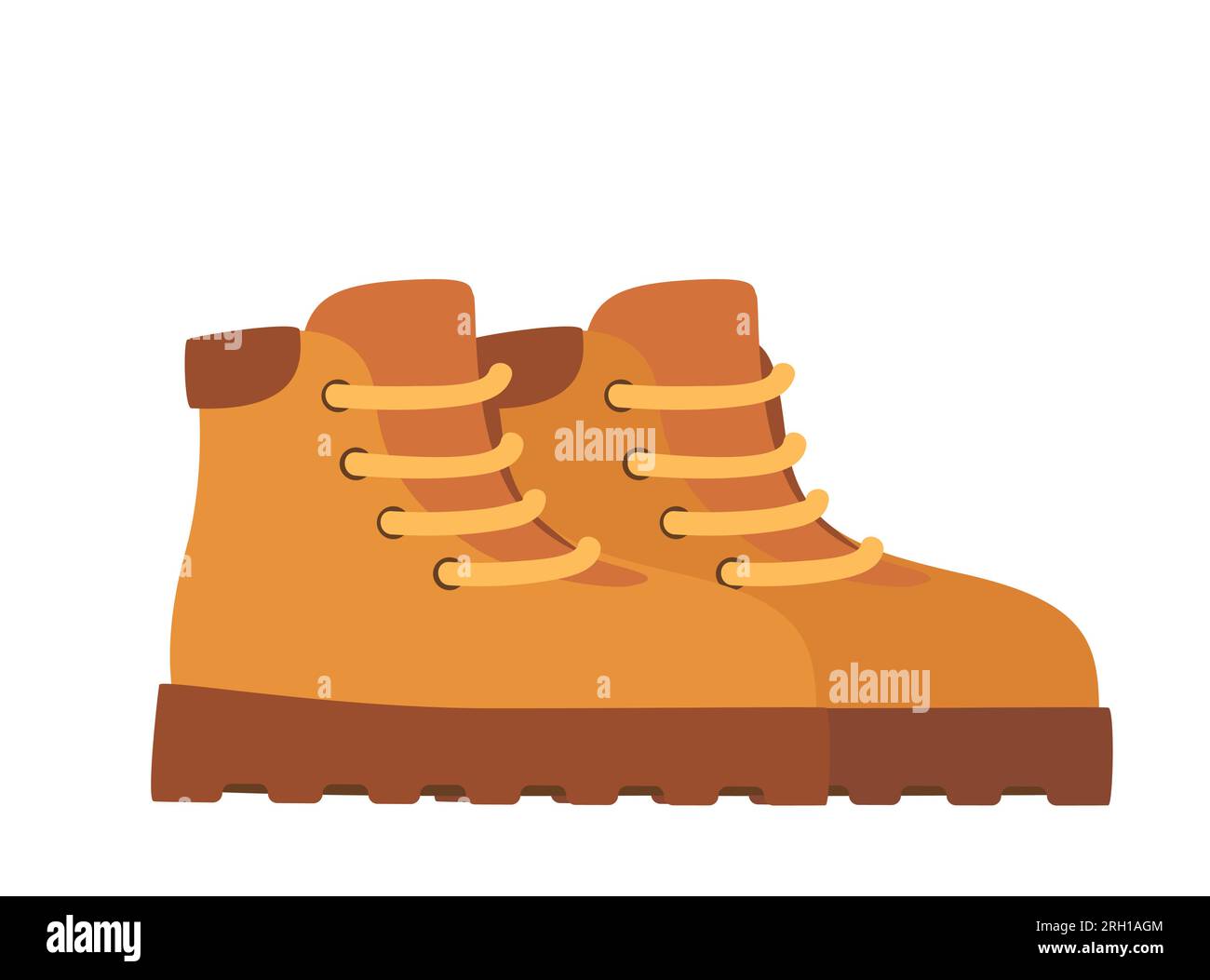 Pair hiking boots on white Stock Vector Images - Alamy