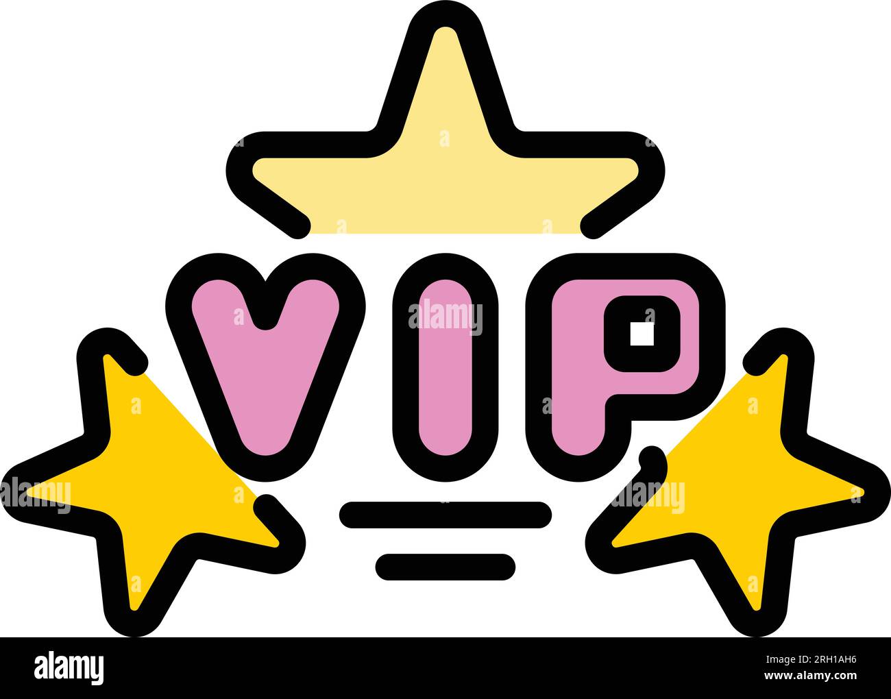 Vip stars event icon outline vector. Luxury star. Concert music color ...