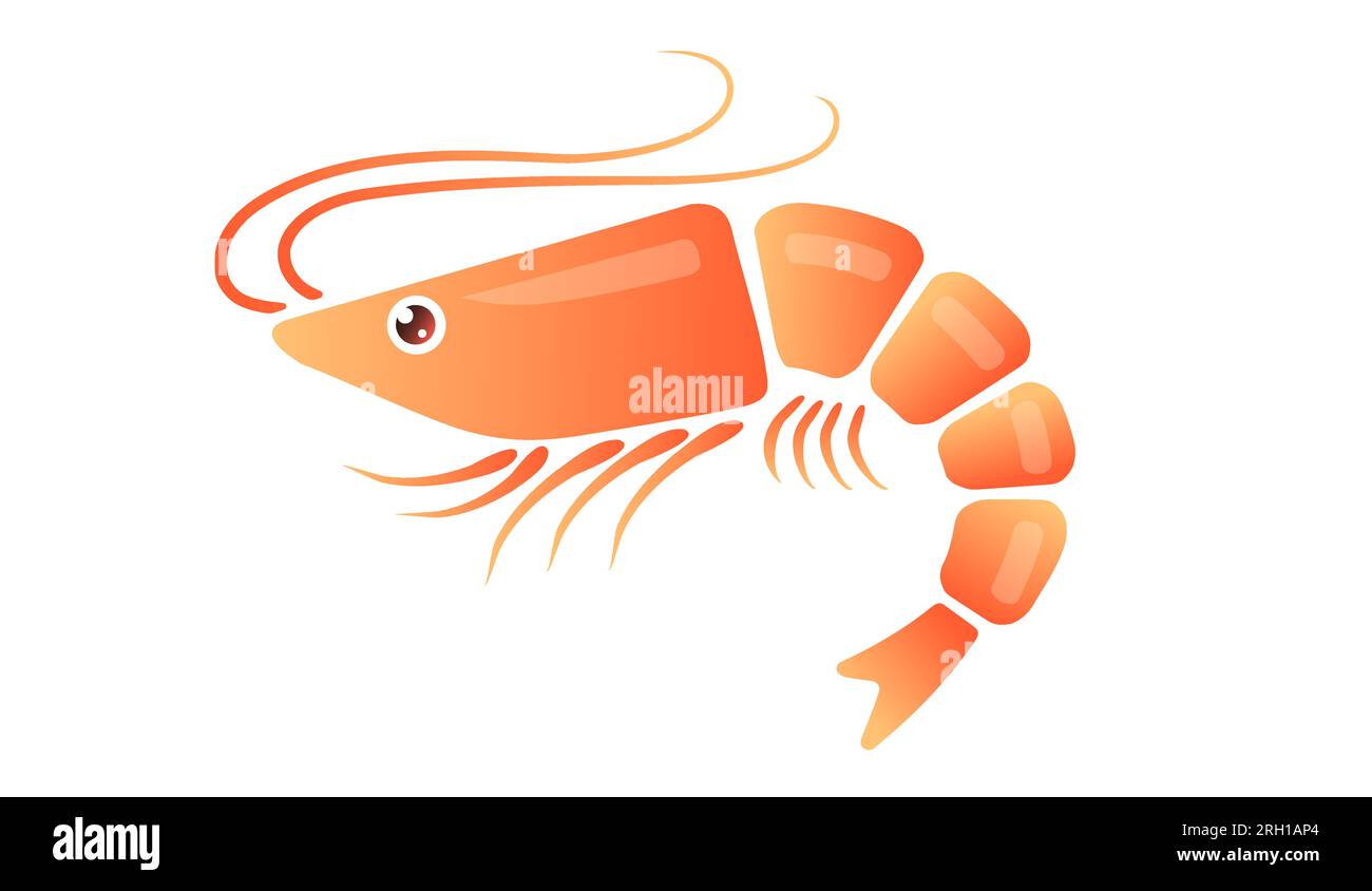 Vector icon of shrimp. Vector illustration of shrimp in flat style ...