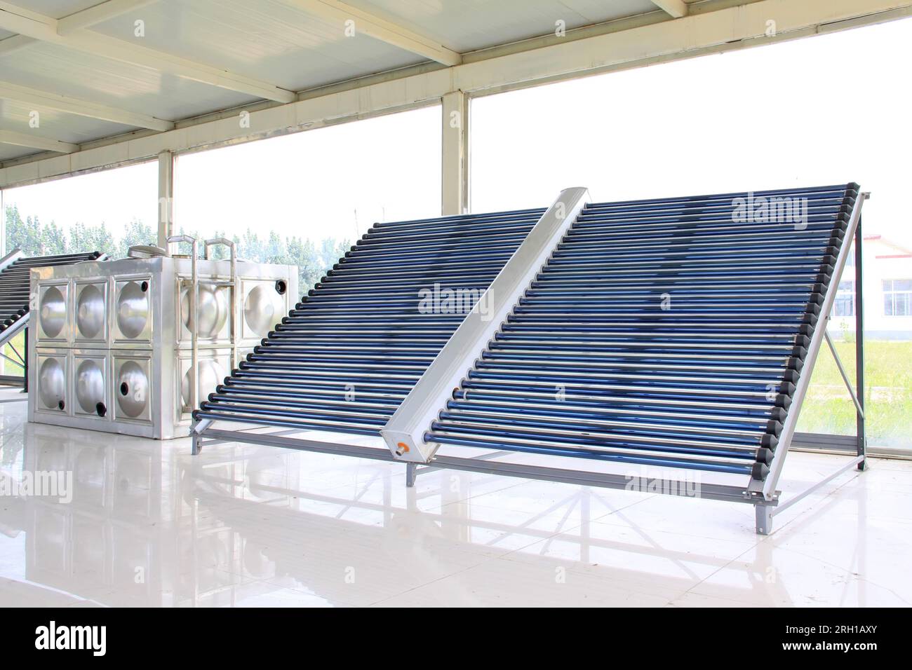 solar water heater parts in a hall Stock Photo - Alamy