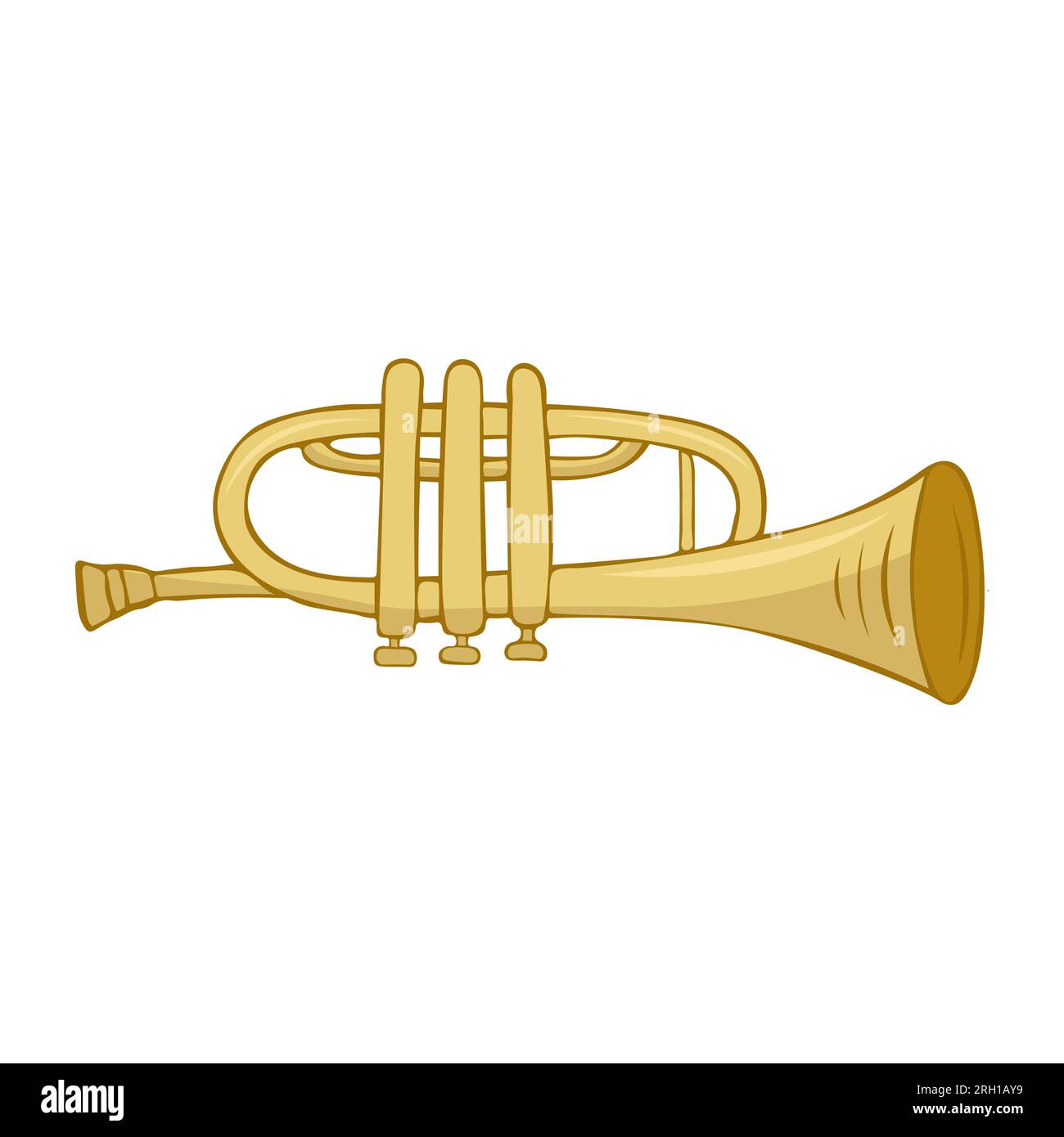 Single trumpet icon. A wind instrument. Icon for print and digital. A ...
