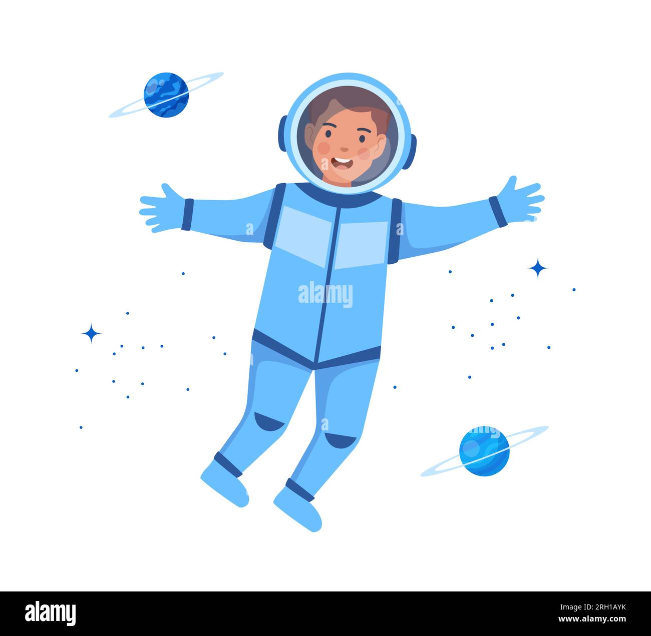 Astronaut Cartoon Character in Outer Space Suit. Astronaut kid. Cartoon ...