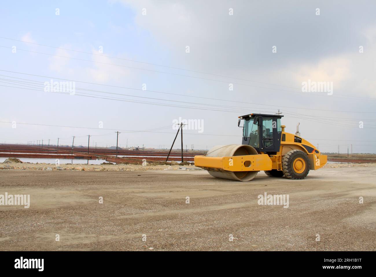 Road construction scene roller hi-res stock photography and images - Alamy