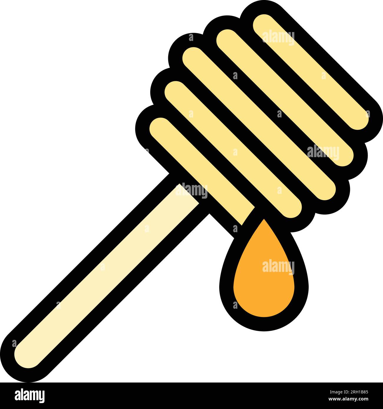 Honey wood spoon icon outline vector. Plant syrup. Bee nectar color ...