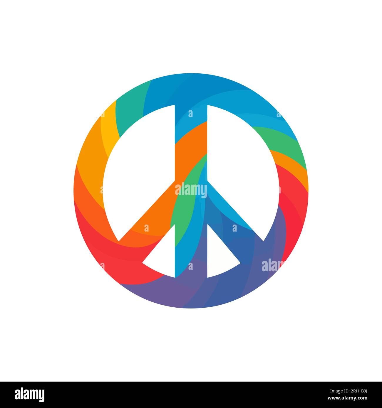 Peace symbol, colored sign on a white background. Vector illustration ...