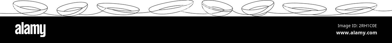 Plates set one line continuous drawing. Kitchen utensils continuous one ...