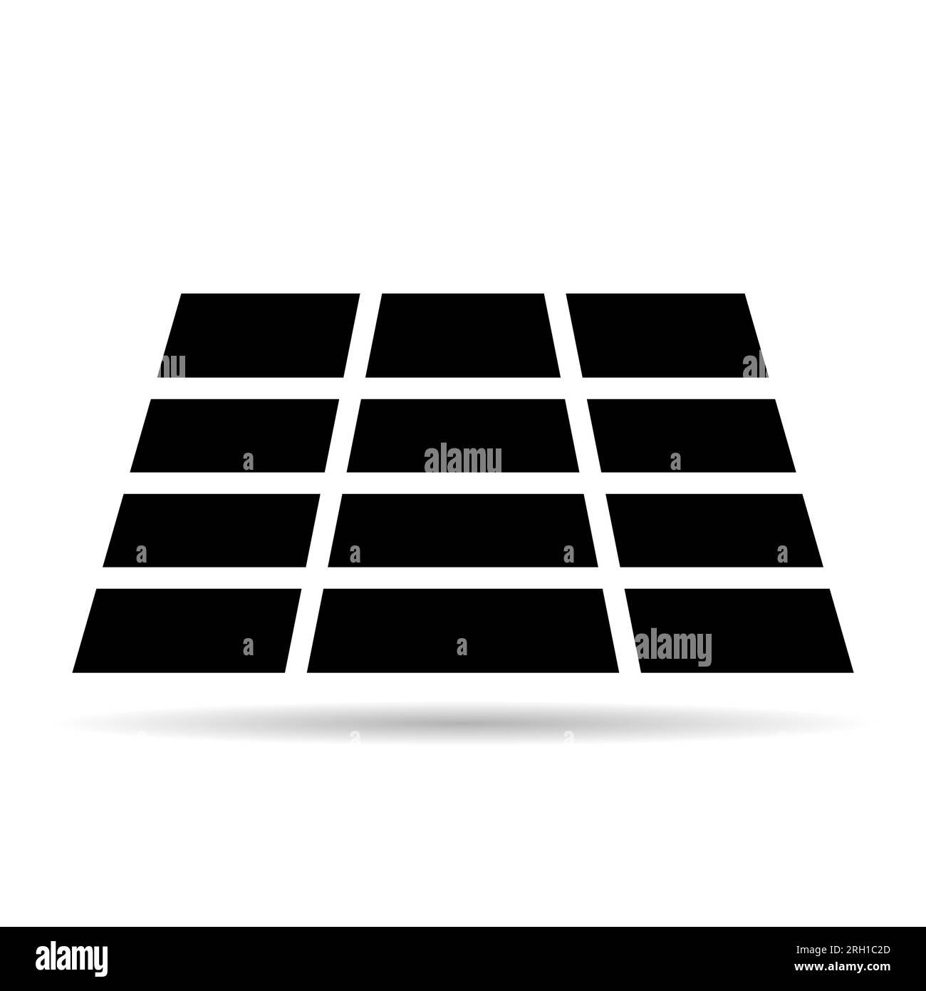 Solar panel shadow icon, green power technology, ecology alternative ...