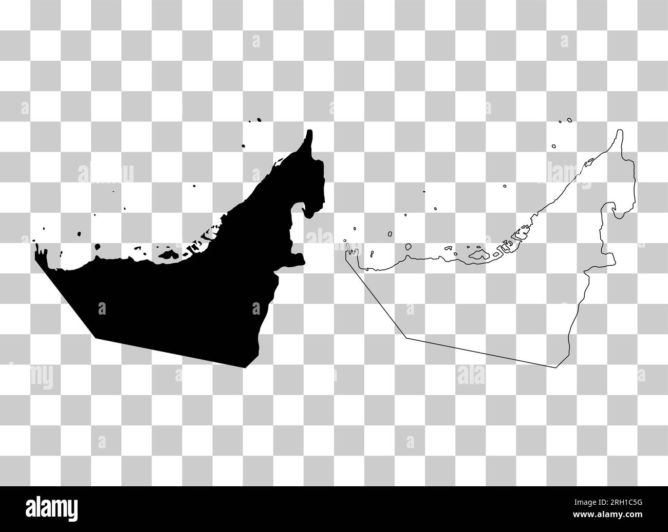 Set of United arab emirates map icon, geography blank concept, graphic ...