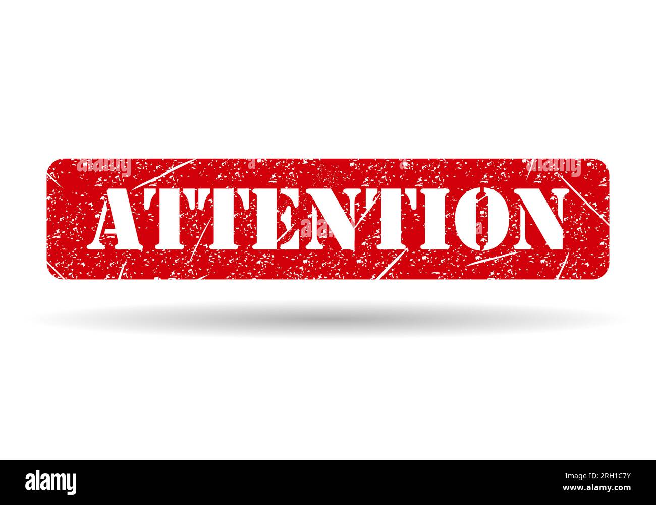 Attention stamp symbol shadow, label sticker sign button, text banner ...