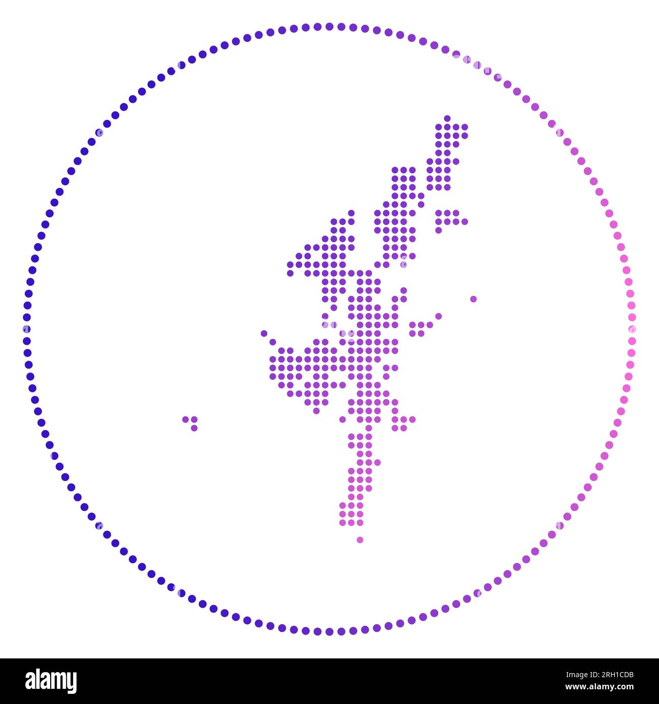 Mainland digital badge. Dotted style map of Mainland in circle. Tech ...
