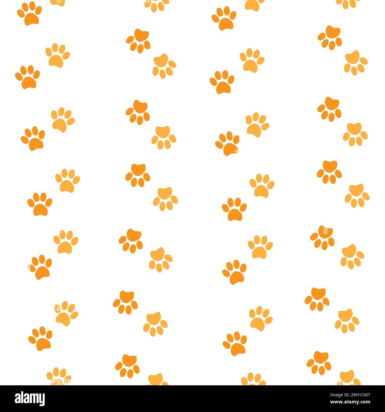 Pet paw footprint seamless pattern. Vector illustration with cat or dog ...