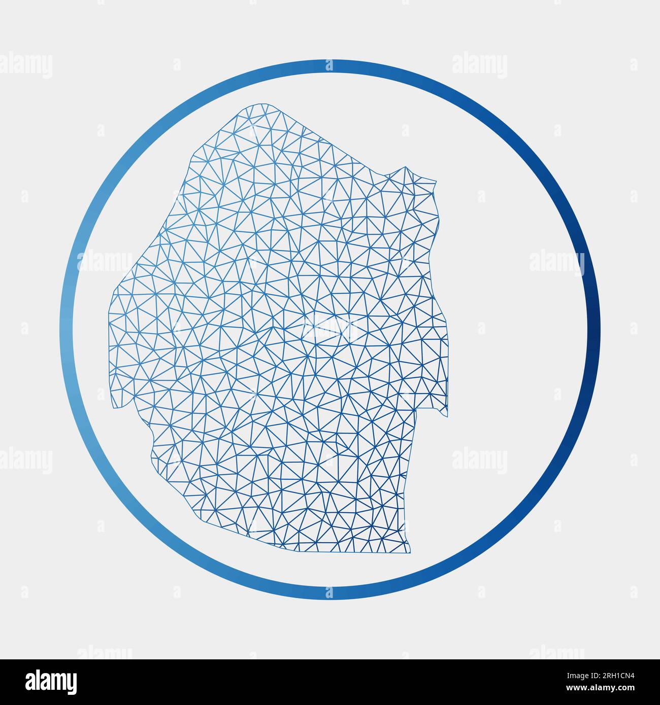 Swaziland icon. Network map of the country. Round Swaziland sign with ...