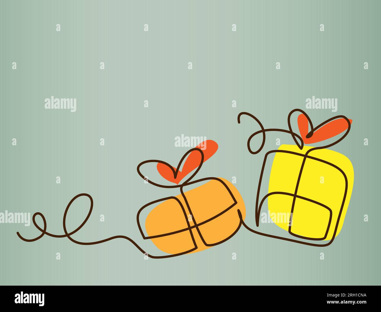 Wavy line art gift box illustration hi-res stock photography and images ...