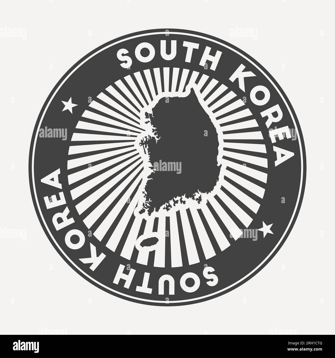 South Korea round logo. Vintage travel badge with the circular name and ...